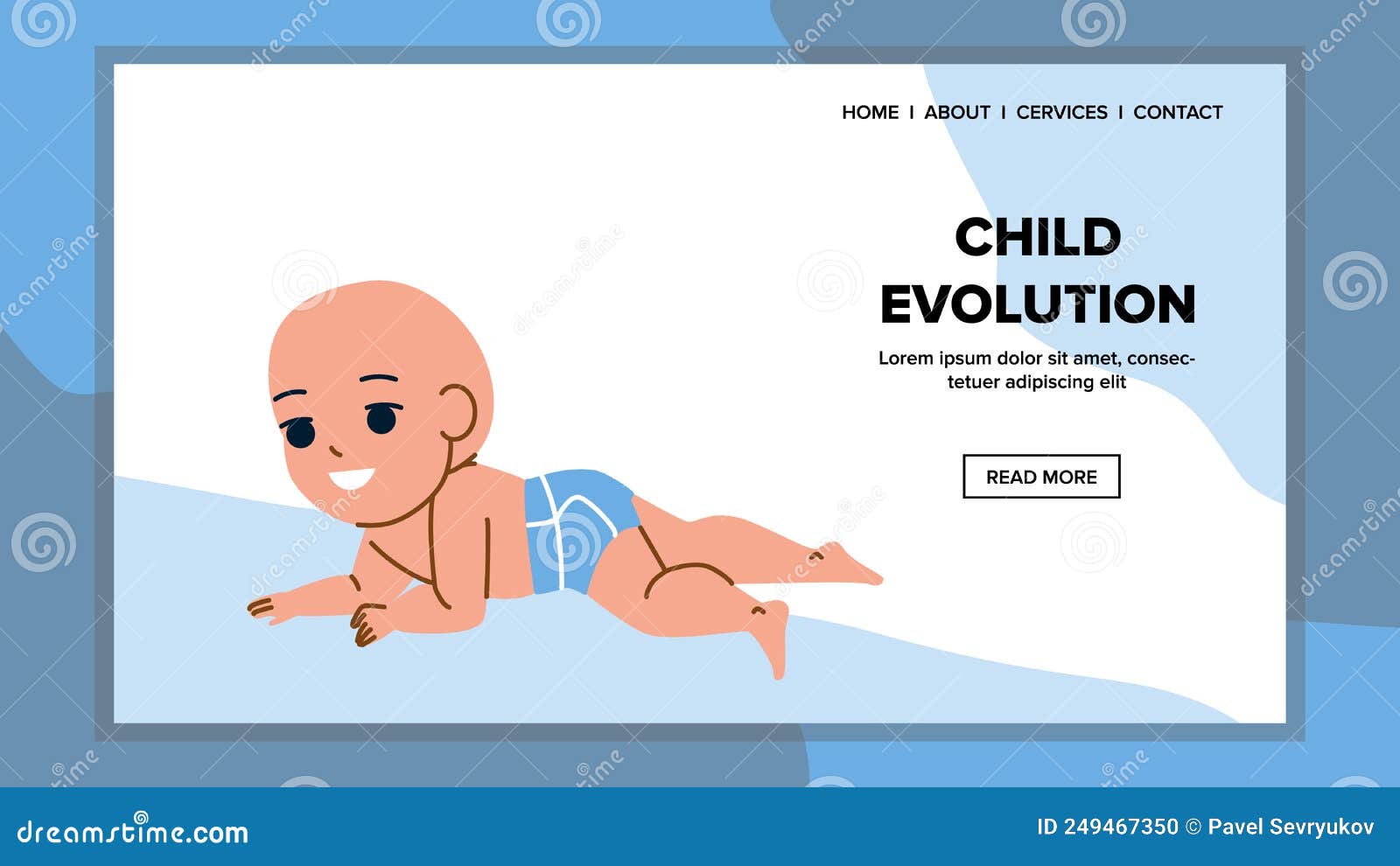 Child Evolution Process from Newborn Baby Vector Stock Illustration ...
