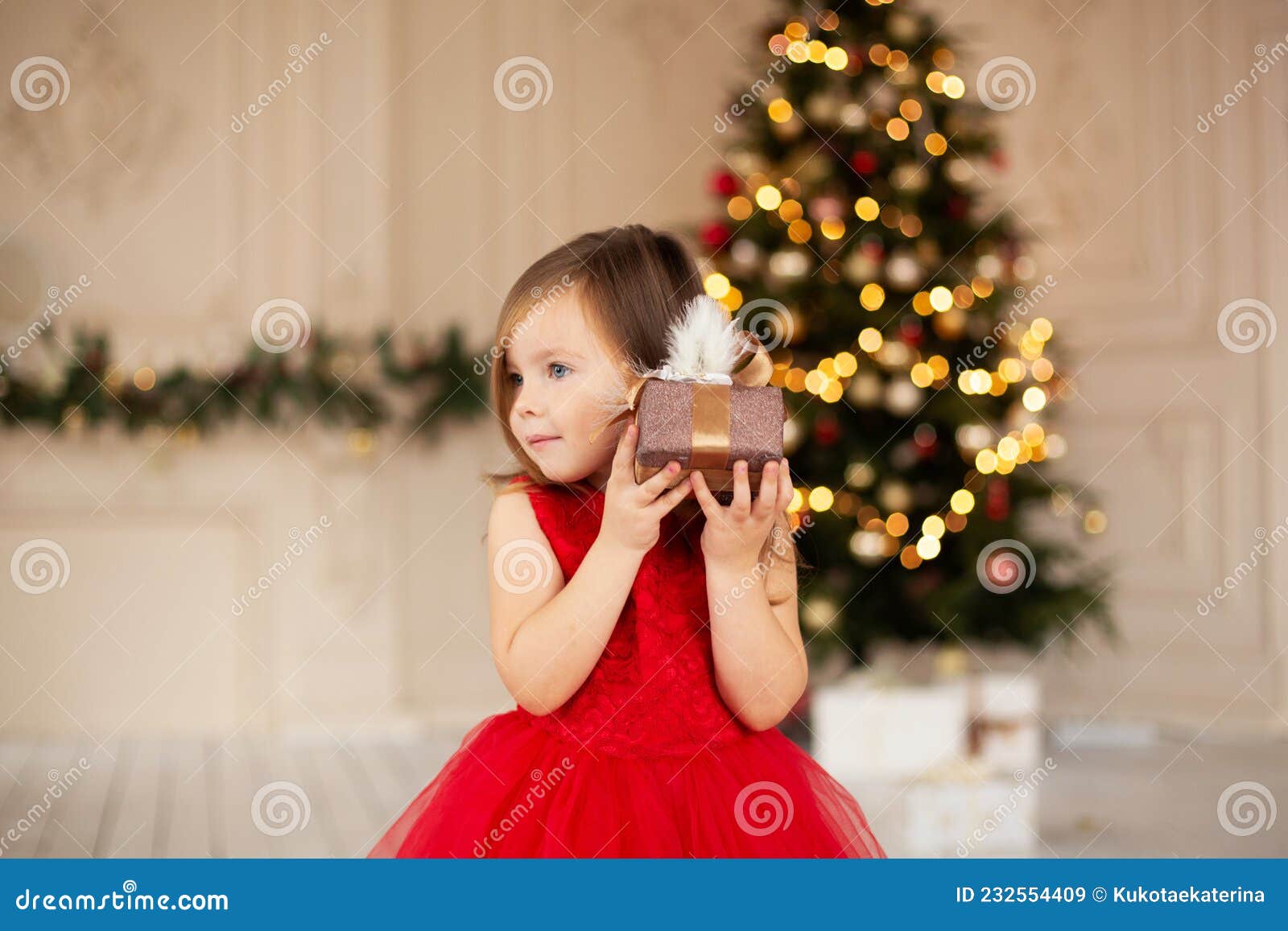 The Child is Exited and Ready To Celebrate Christmas Stock Image ...