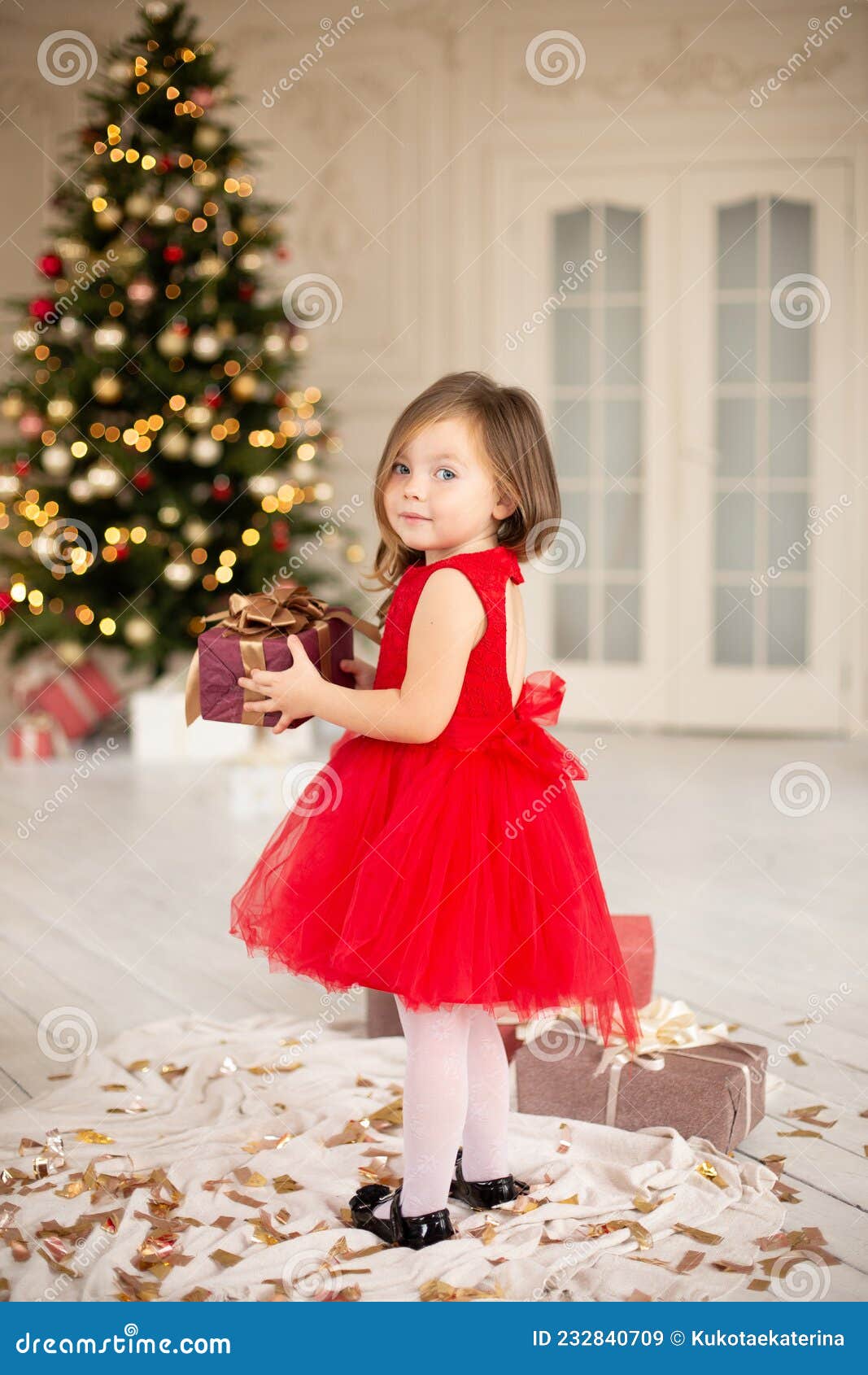 The Child is Exited and Ready To Celebrate Christmas Stock Image ...