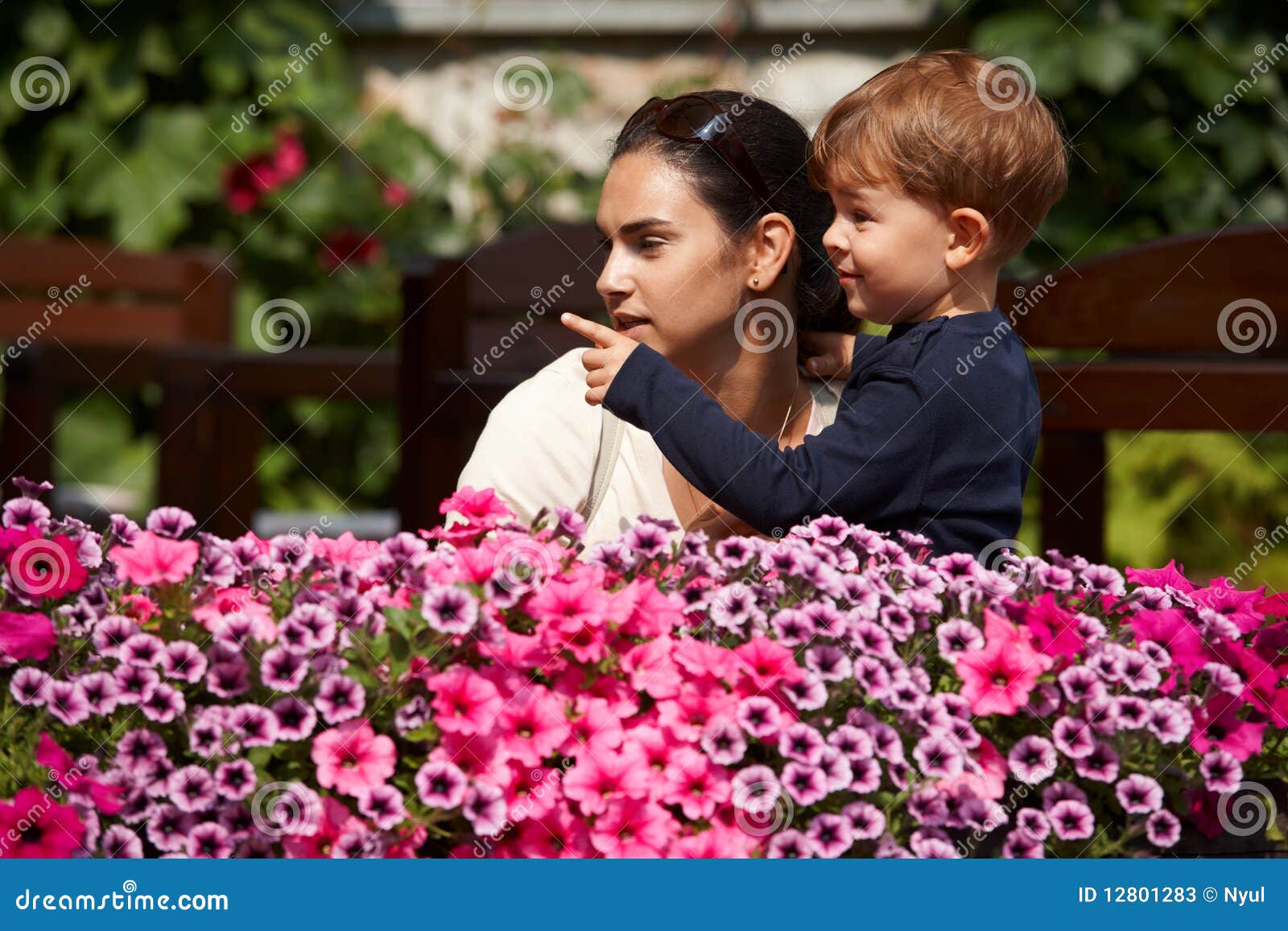 Child Explaining To Mother Outdoor Stock Image - Image of boys ...