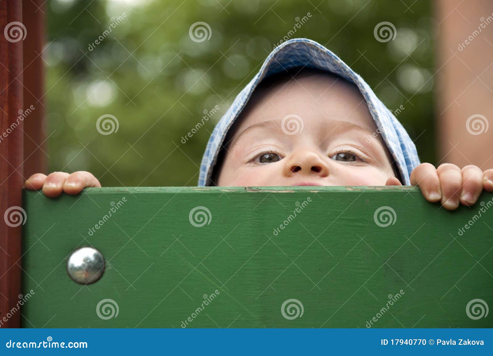 Baby Peeking Over Fence
