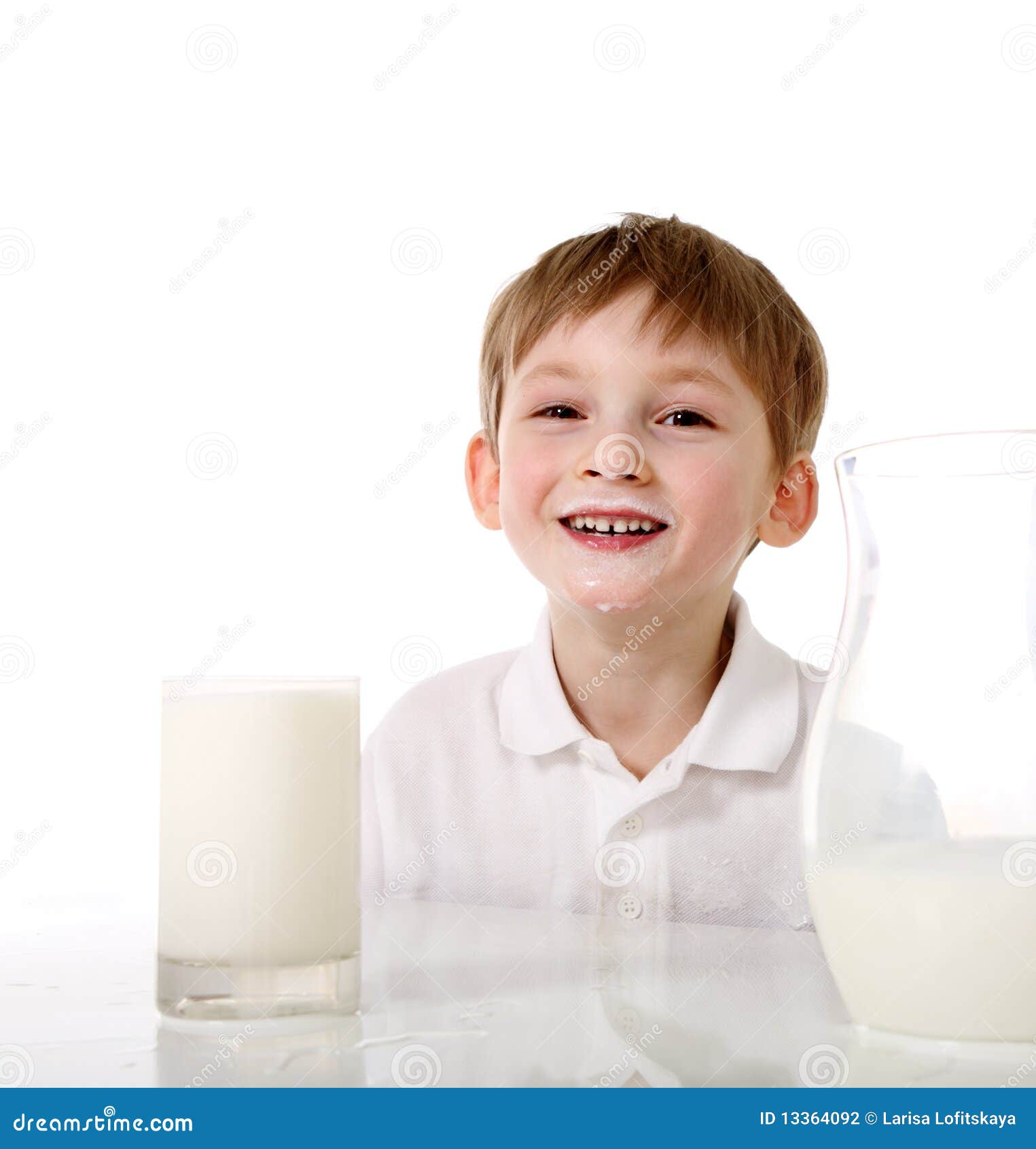 Child with Face Soiled Milk Stock Photo - Image of glass, white: 13364092