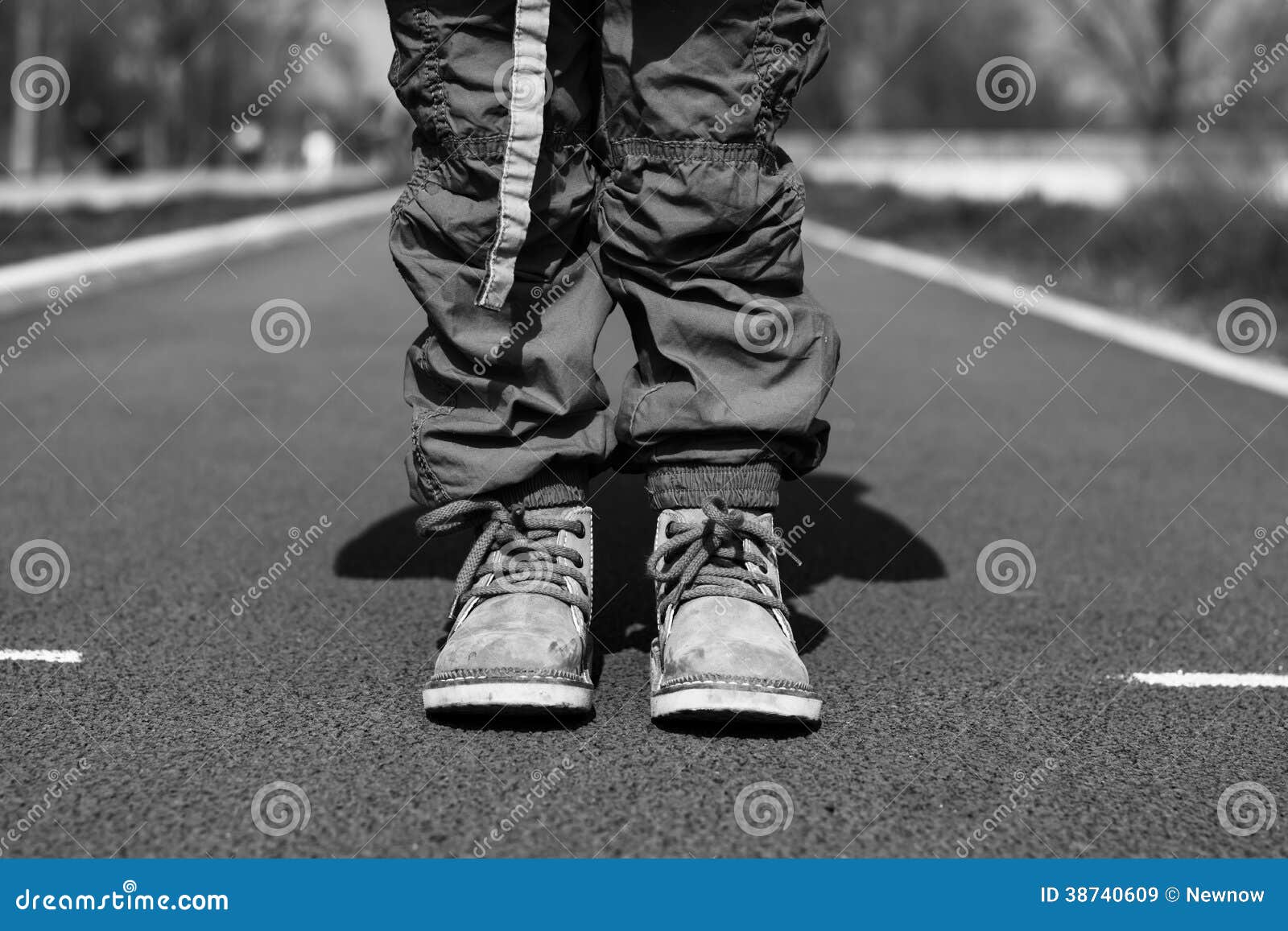 Child feet on the track BW stock image. Image of race - 38740609