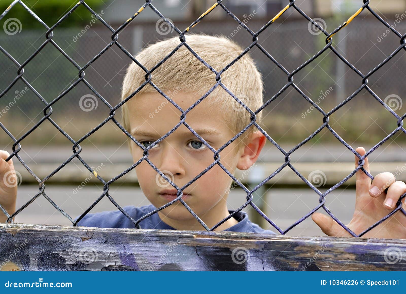 Child through fence stock photo. Image of starring, emotion - 10346226