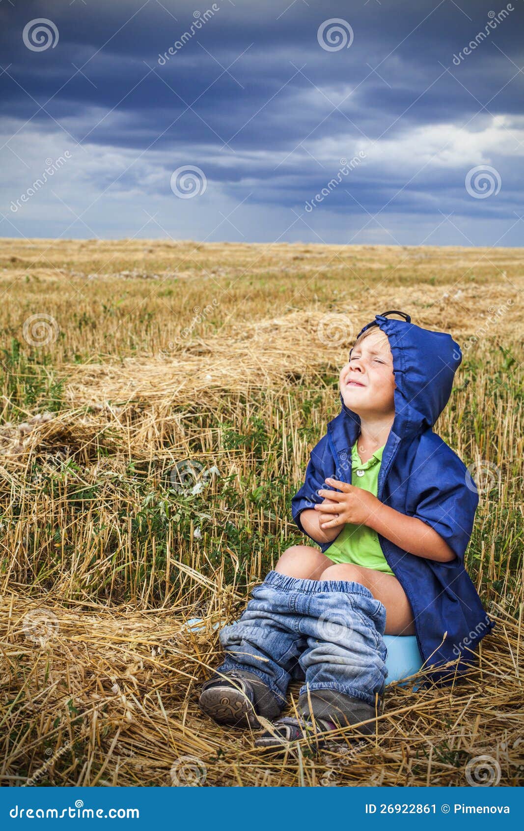 Child on the field stock image. Image of good, green - 26922861