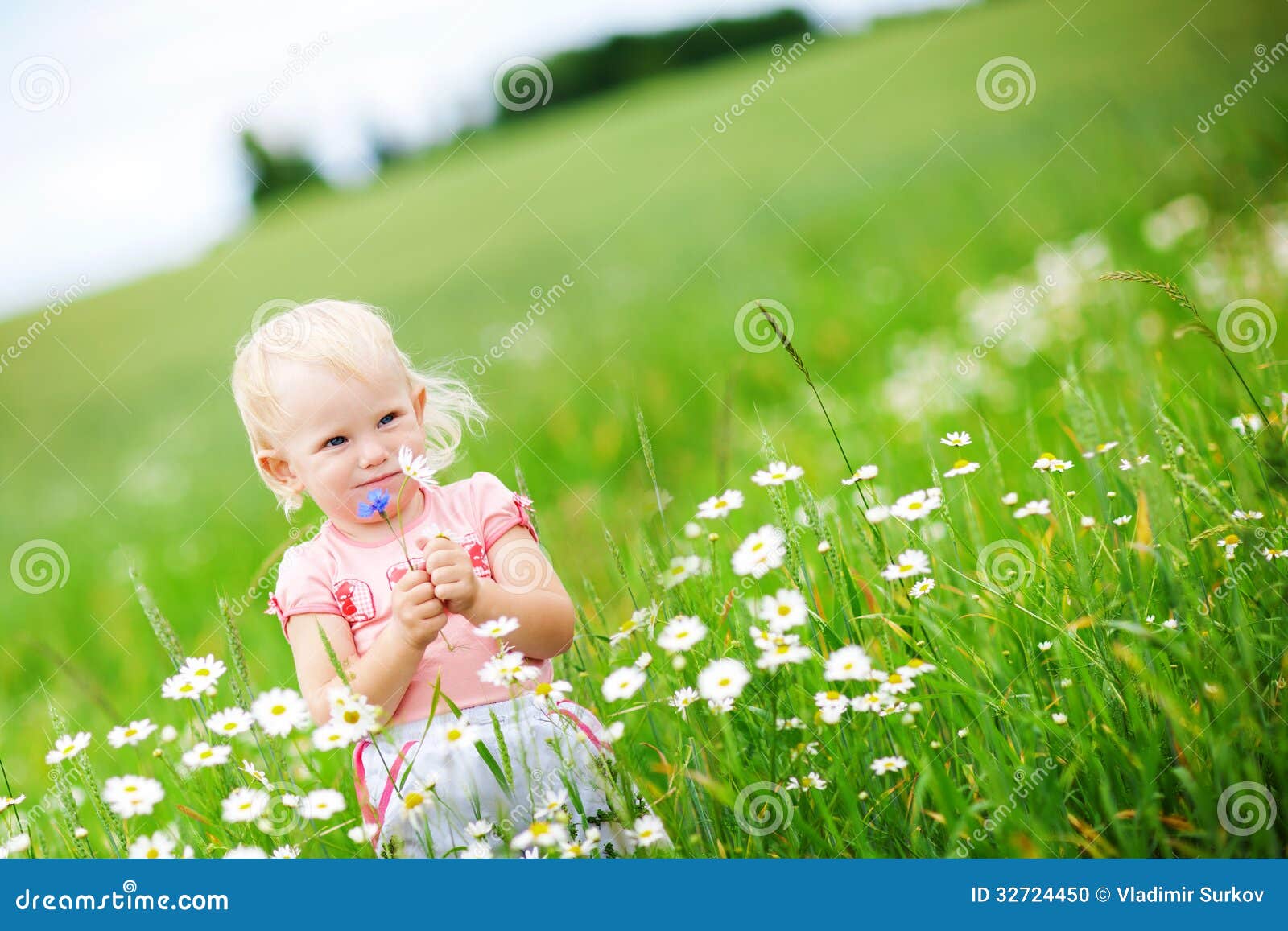 Child in the field stock photo. Image of beauty, childhood - 32724450