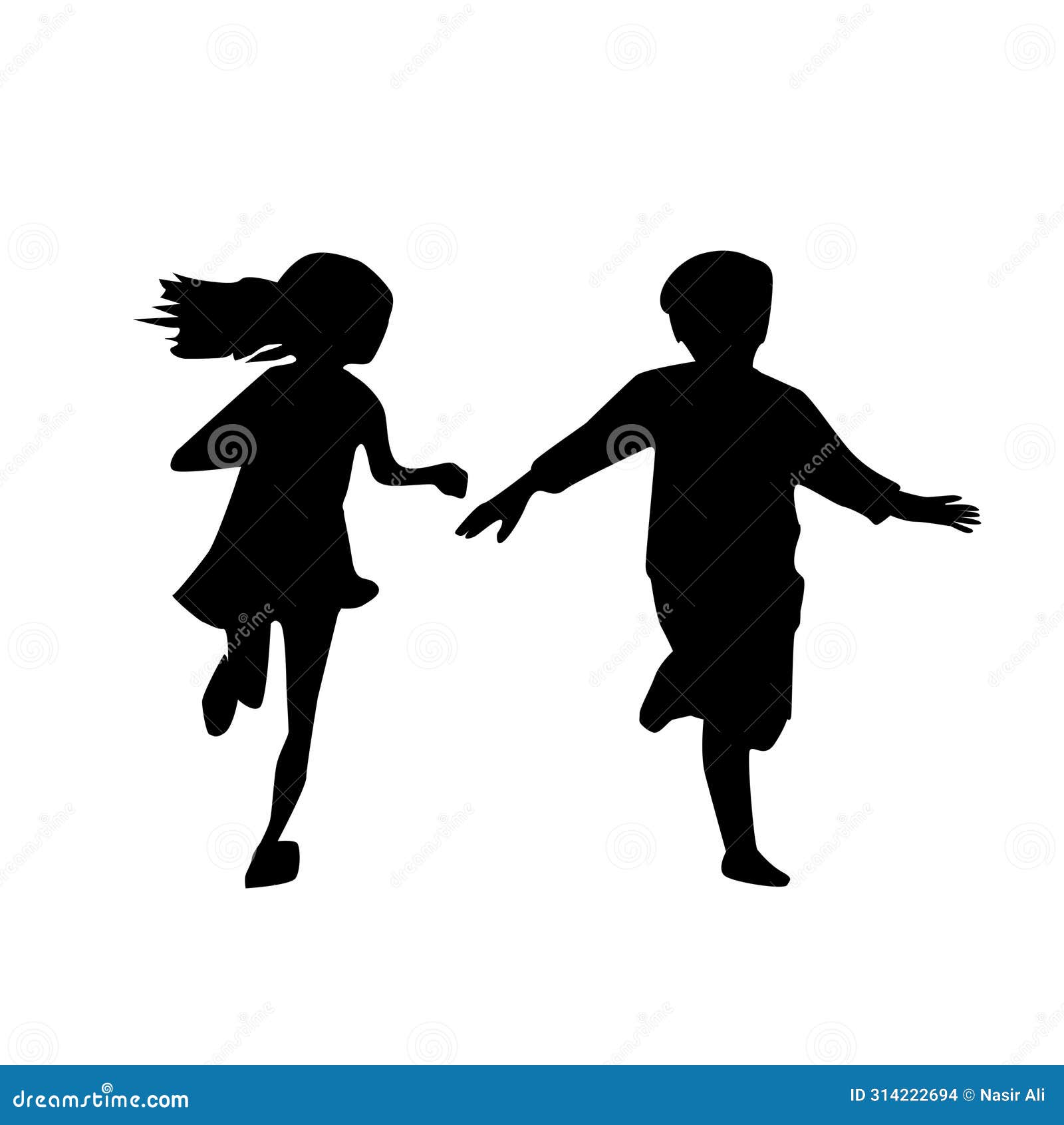Child Figures Isolated on White Background. Vector Illustration Stock ...