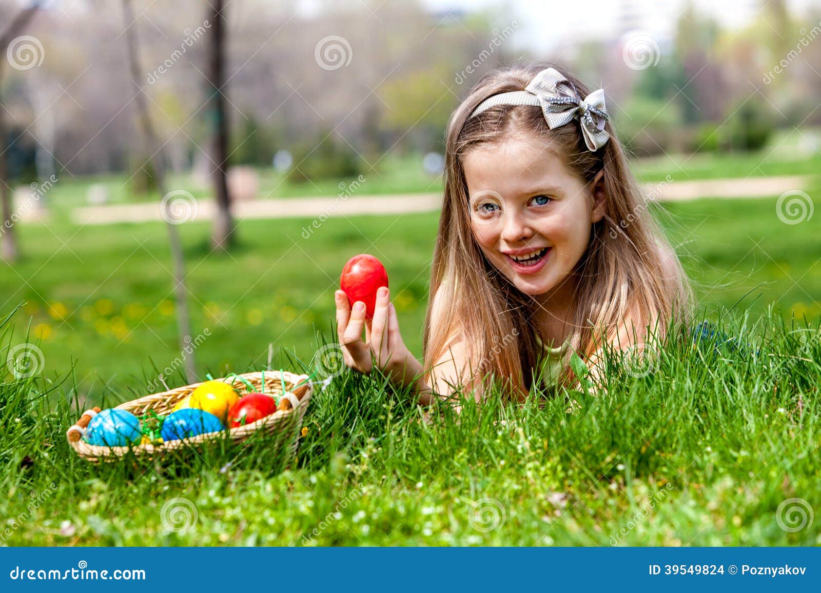 Child Find Easter Egg Outdoor. Stock Photo - Image of childhood, people ...