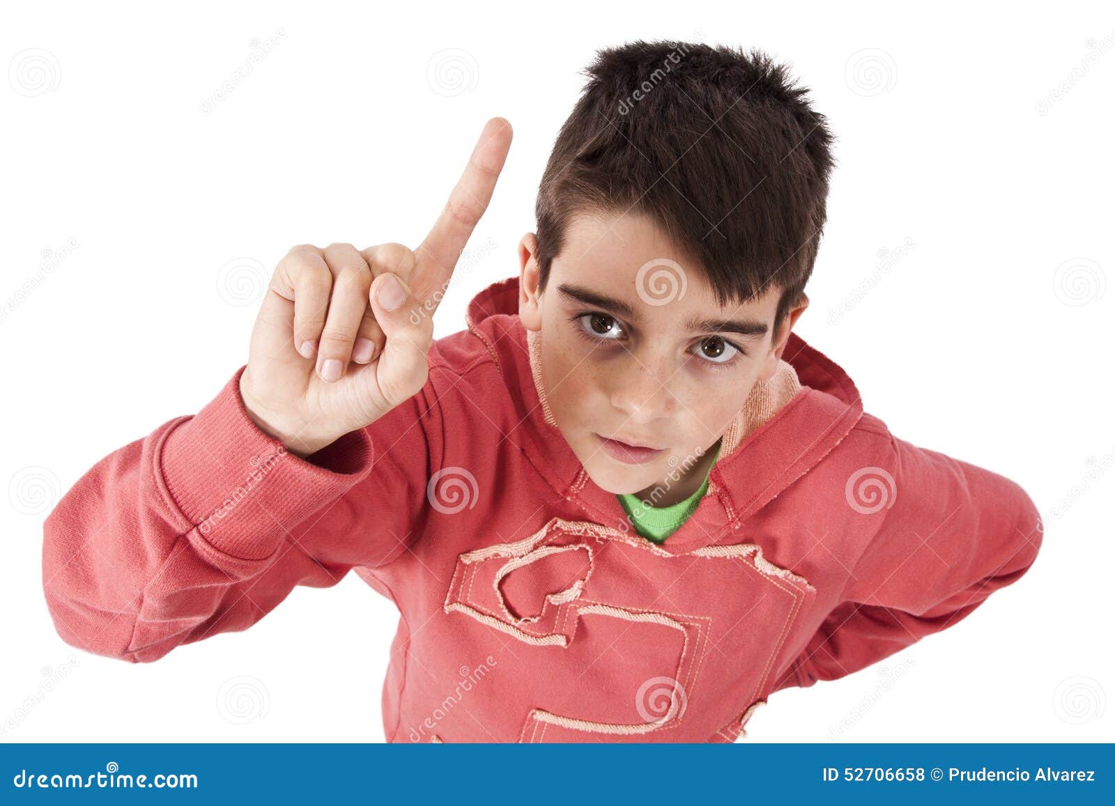 Child with finger raised stock photo. Image of acceptance - 52706658
