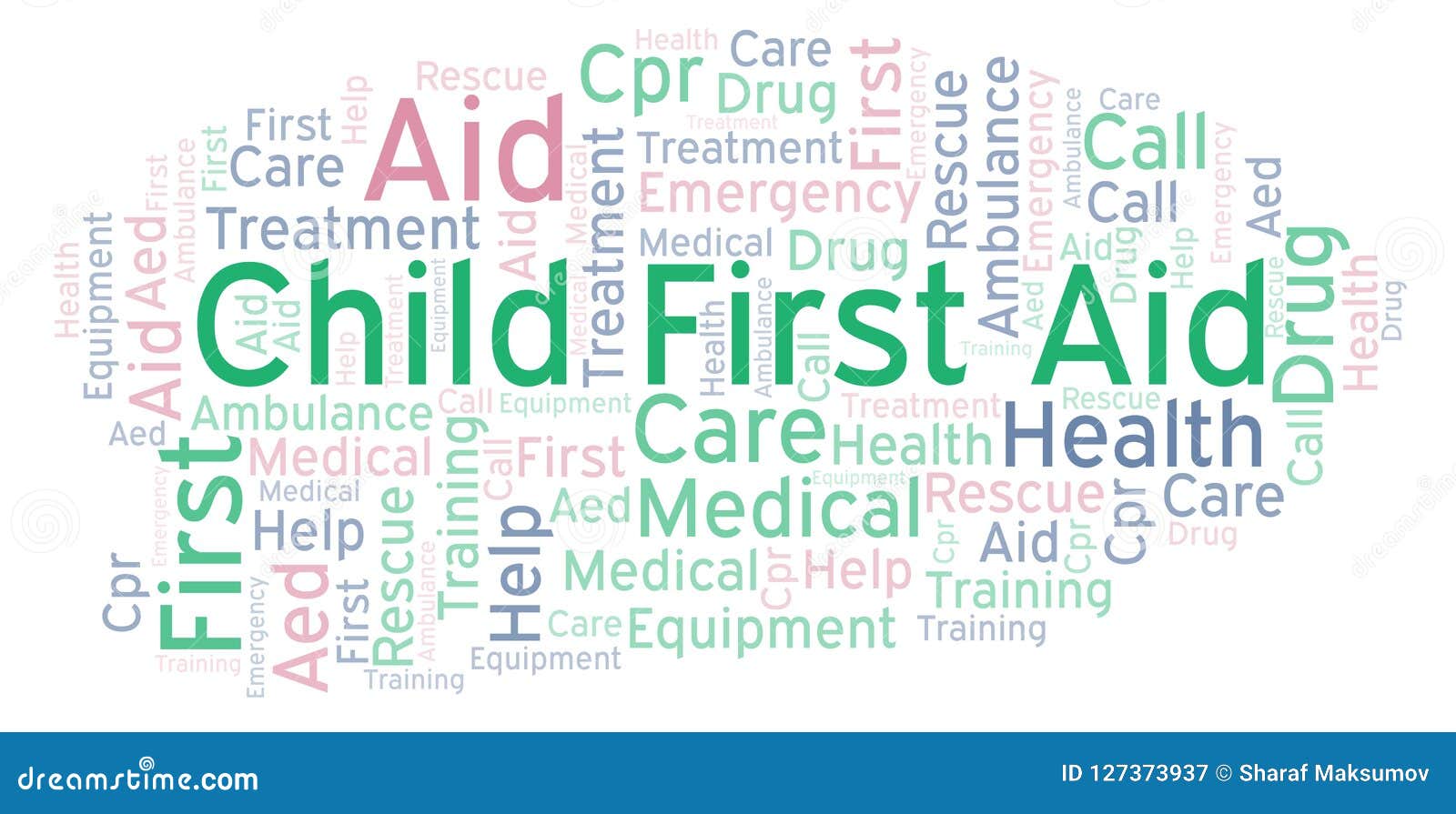 Child First Aid Word Cloud, Made with Text only. Stock Illustration ...
