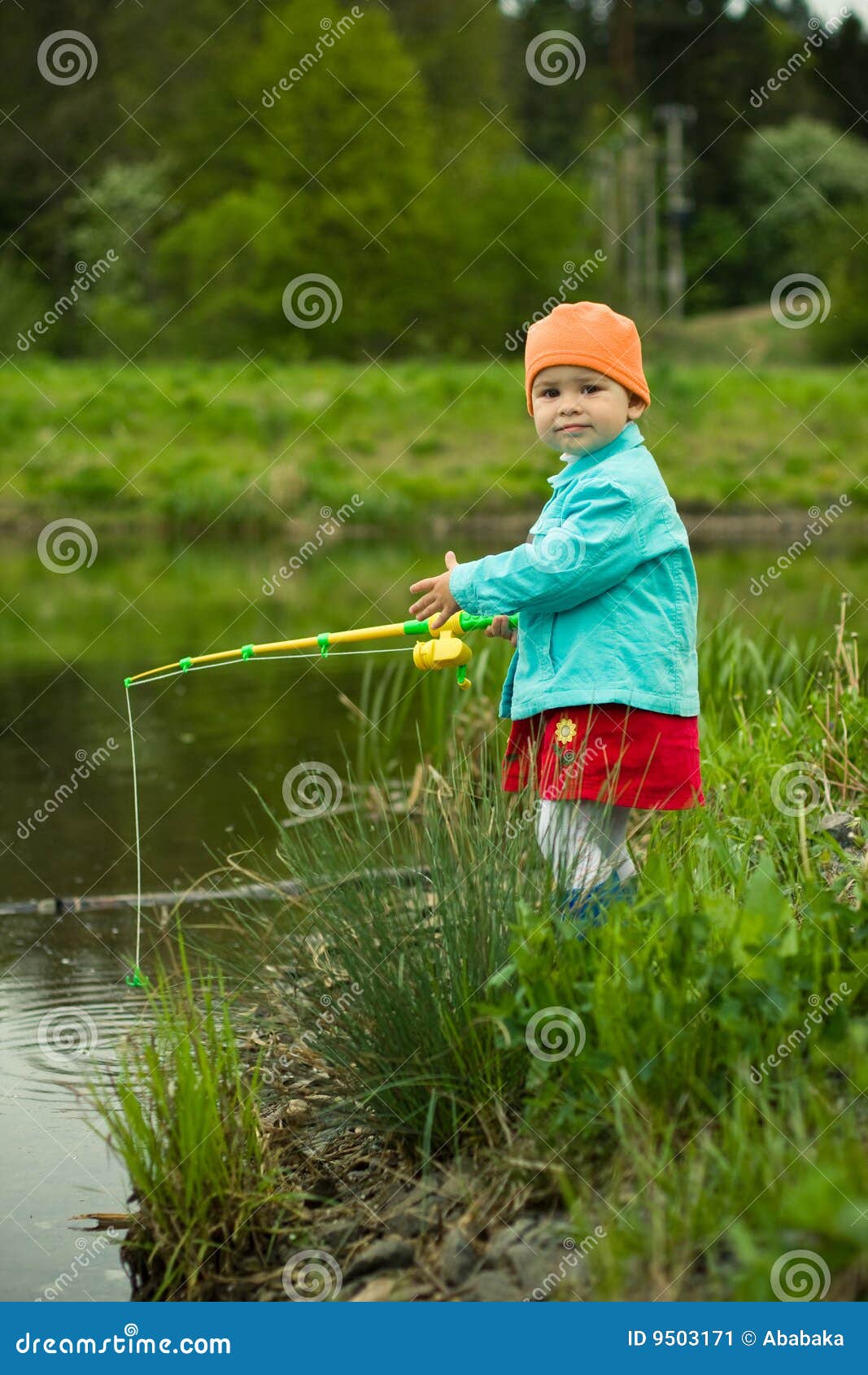 Child is fishing stock image. Image of pole, river, leisure - 9503171