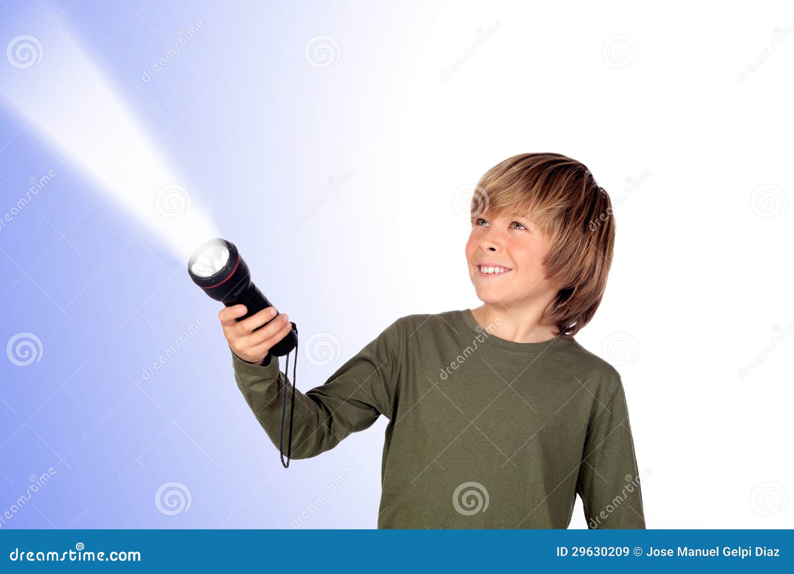 Child with a Flashlight Looking for Something Stock Image - Image of ...