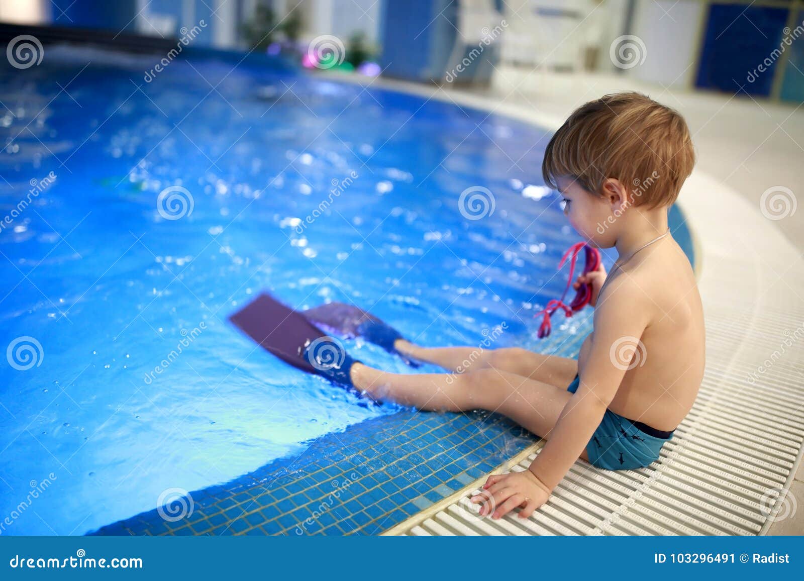 Child in flippers stock image. Image of portrait, beauty - 103296491