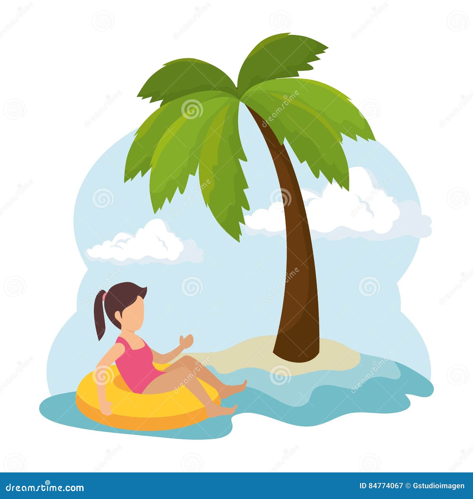 Child with float character stock illustration. Illustration of play ...
