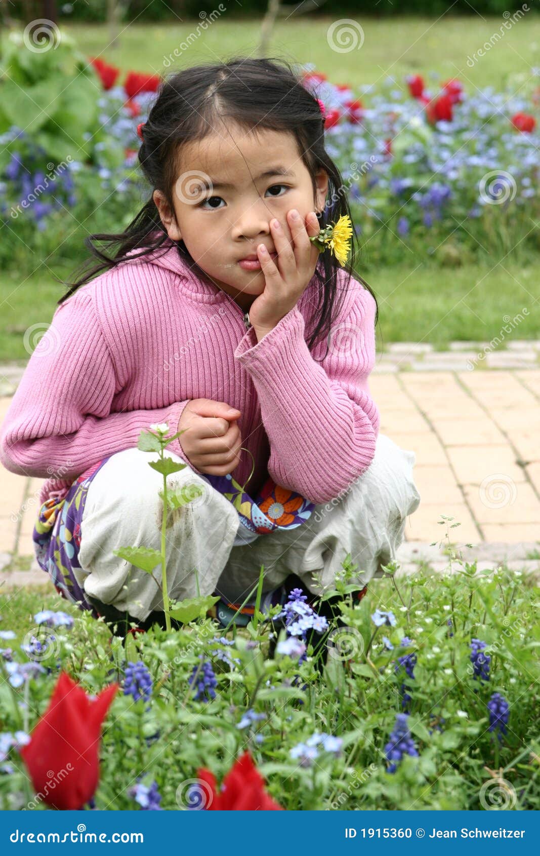 Child flower stock photo. Image of blossom, laugh, expressive - 1915360