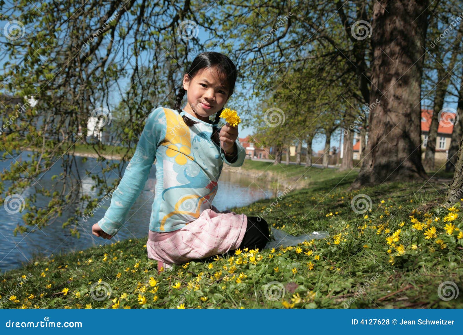 Child in flower stock photo. Image of facial, flora, close - 4127628