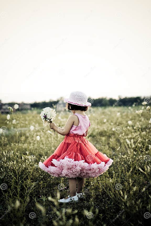 Child in a flower field stock photo. Image of bokeh, glow - 5918158
