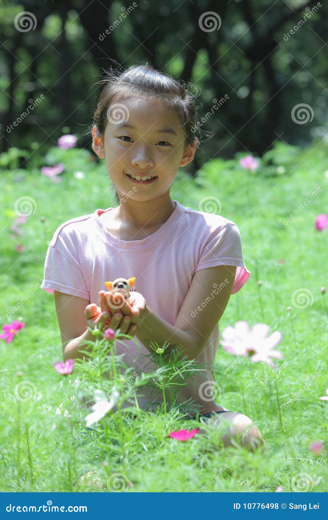 Child and flowers stock photo. Image of outdoor, face - 10776498