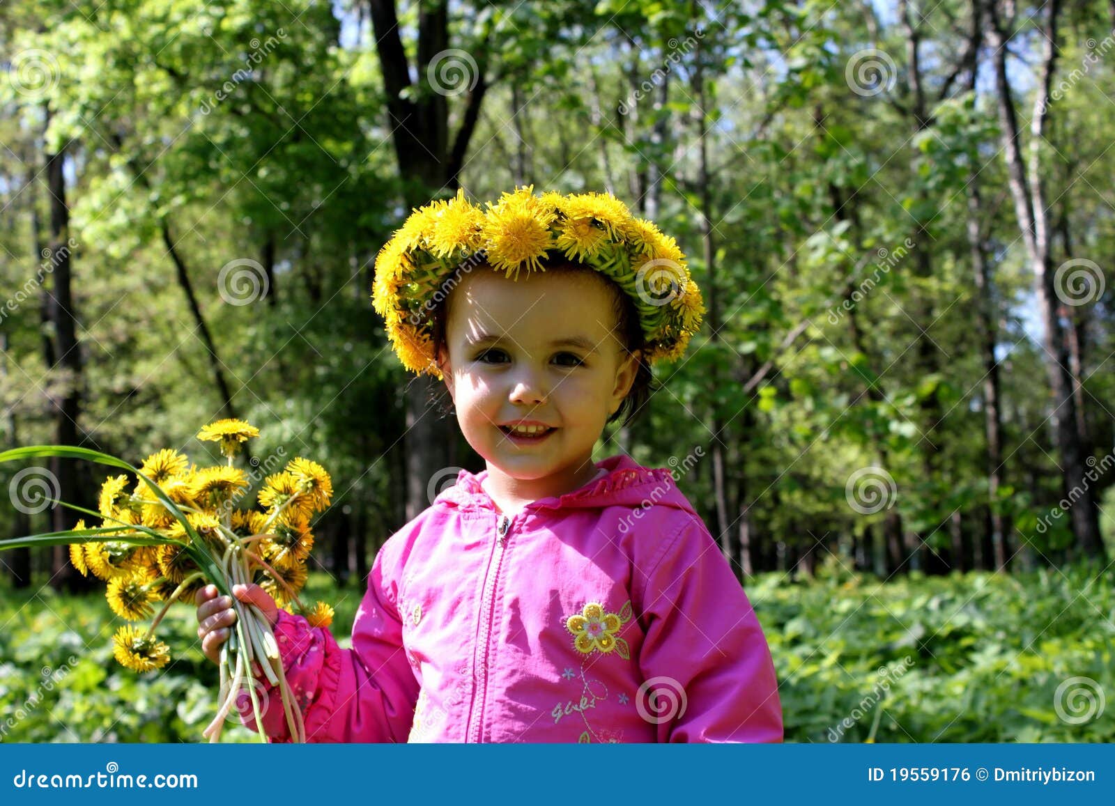 Child with flowers stock photo. Image of love, wreath - 19559176