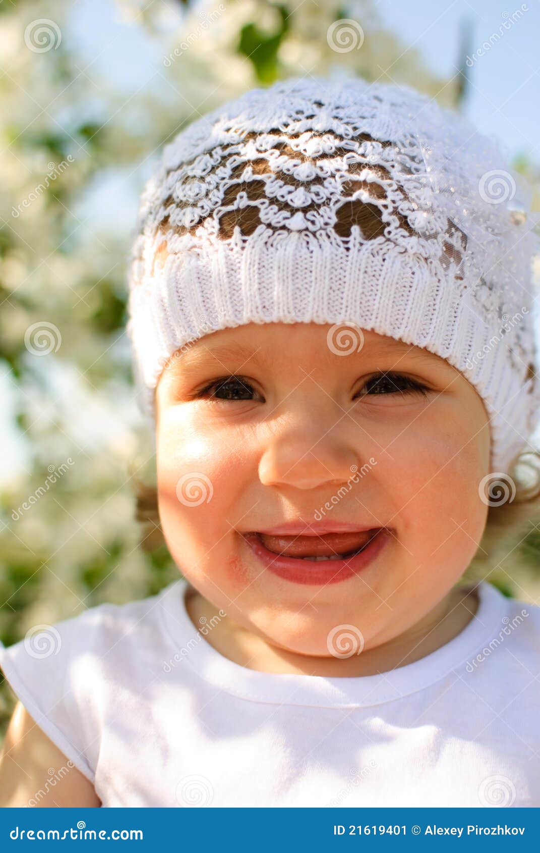 The child in flowers stock image. Image of childhood - 21619401