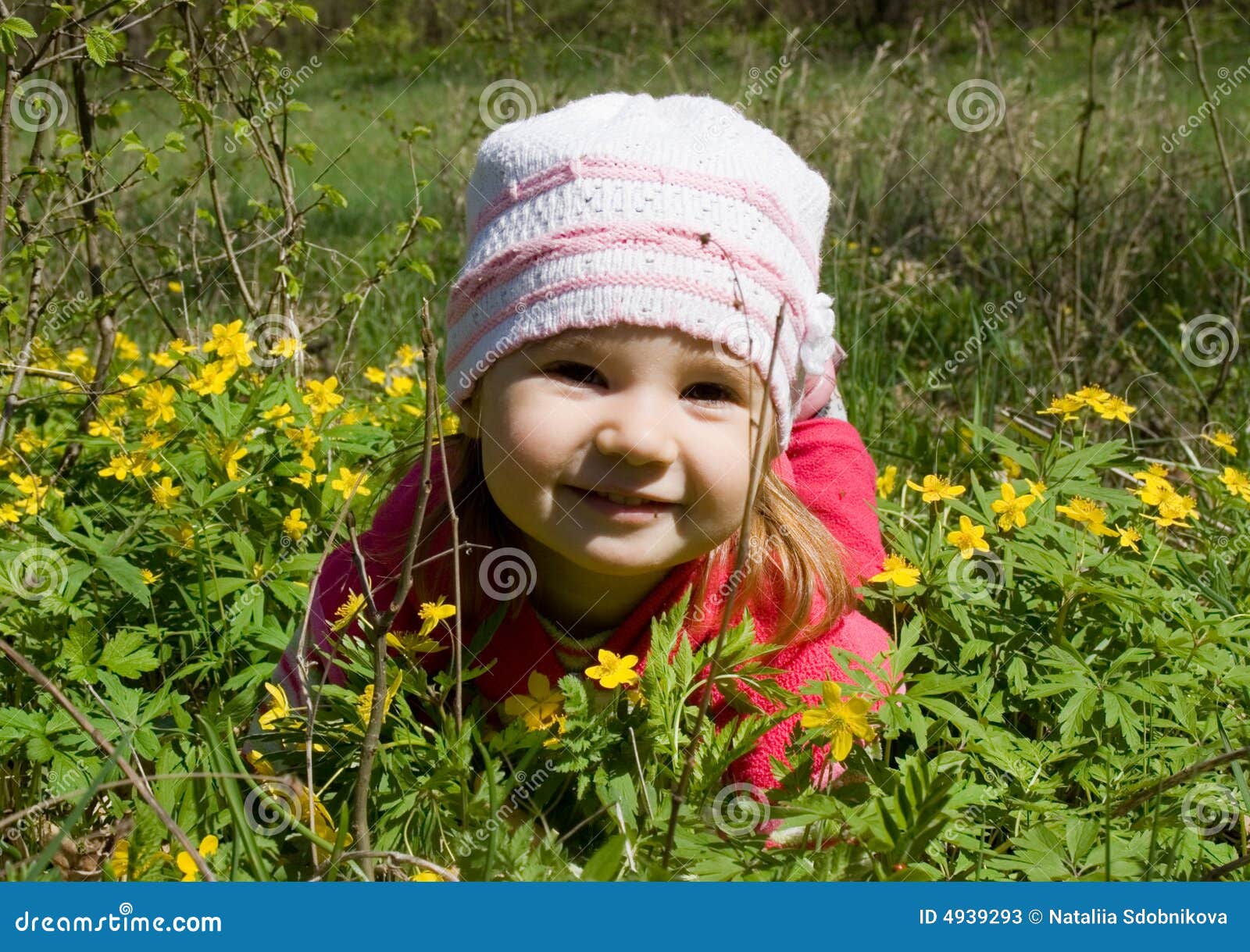 Child In Flowers Picture. Image: 4939293