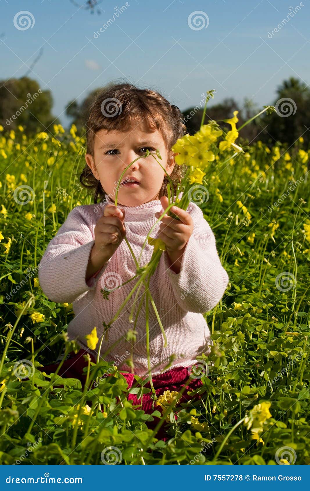 Child with flowers stock photo. Image of person, offspring - 7557278