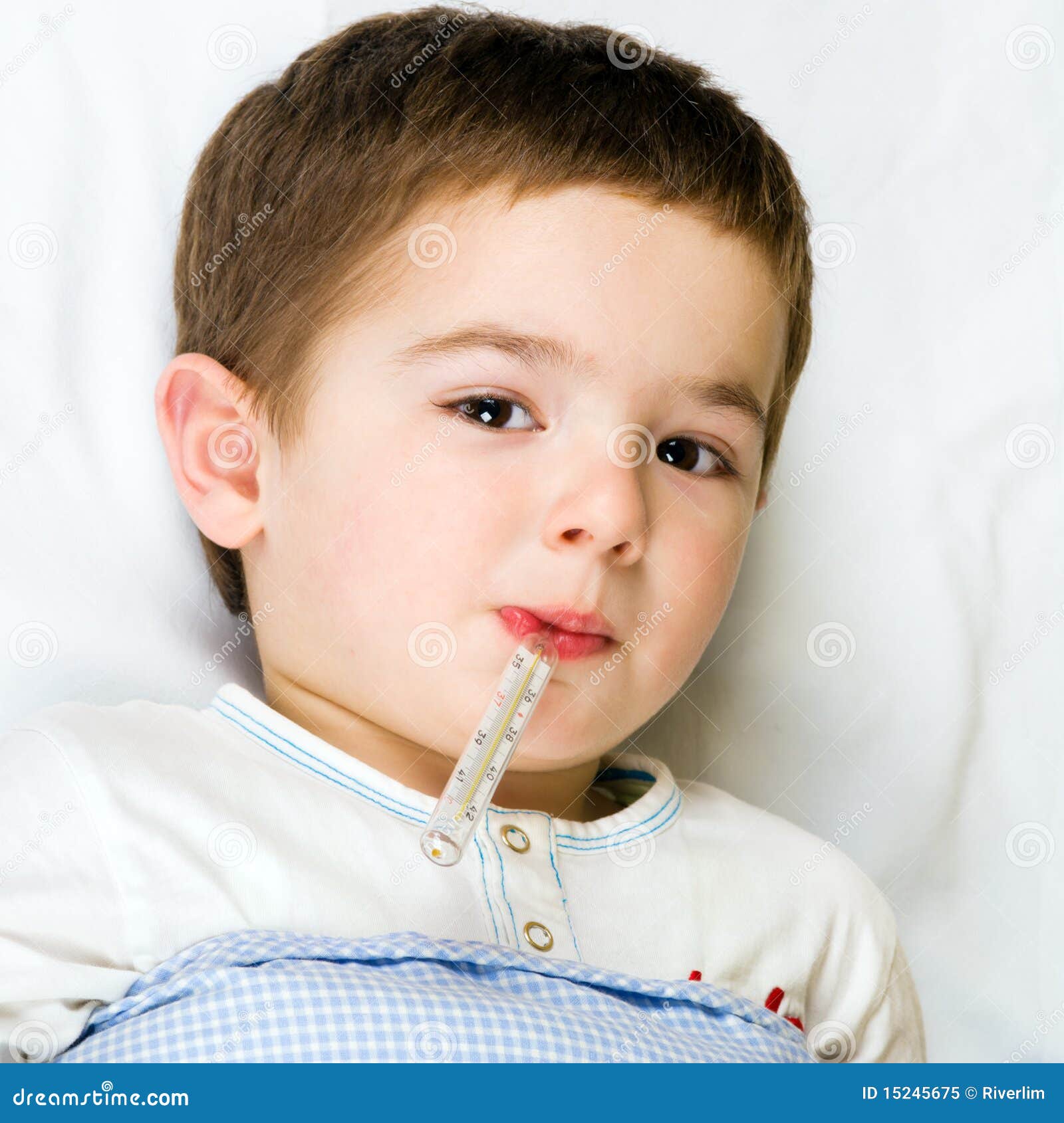 Child with Flu and Fever stock image. Image of epidemic - 15245675