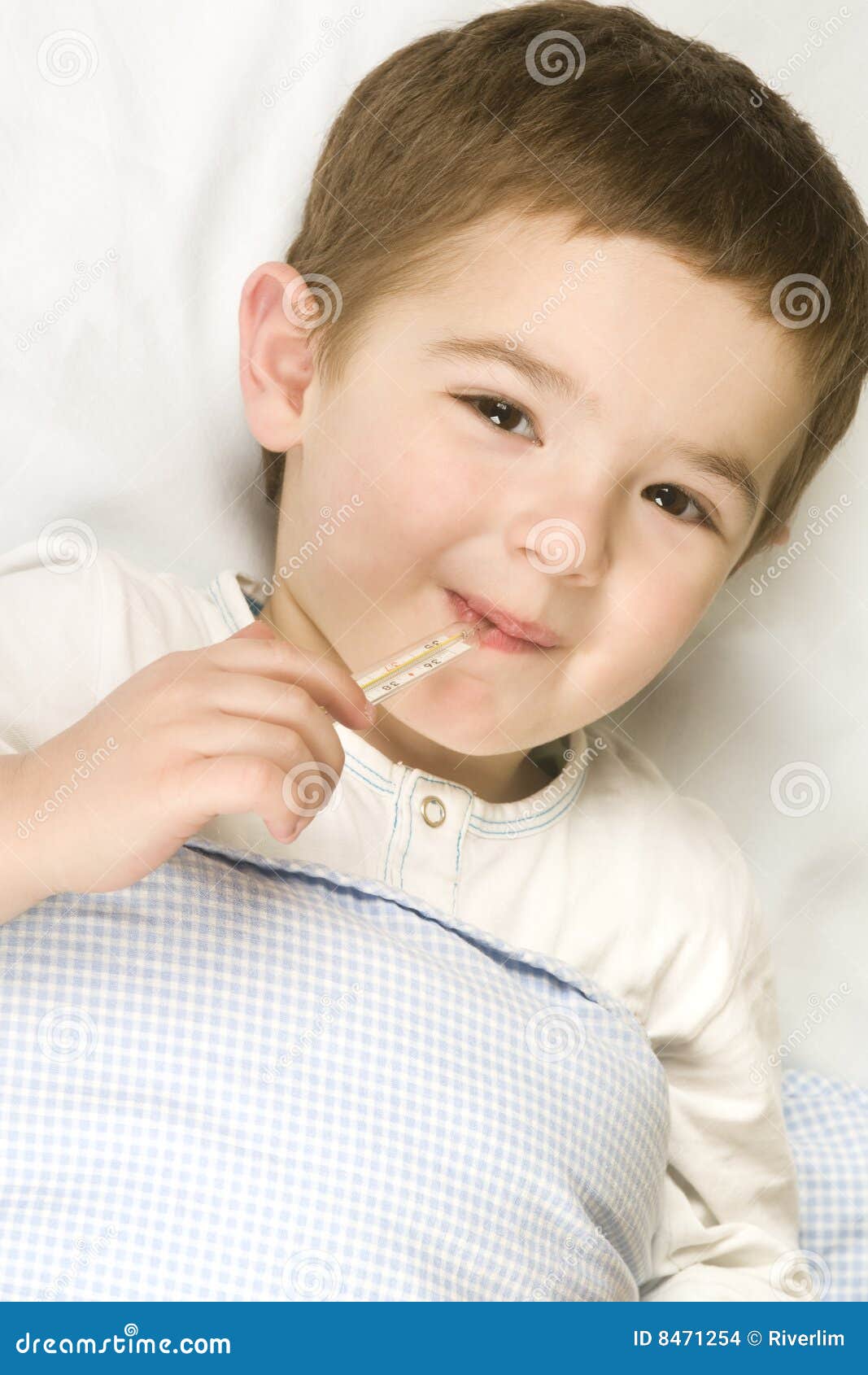 Child with flu and fever stock photo. Image of head, degrees - 8471254