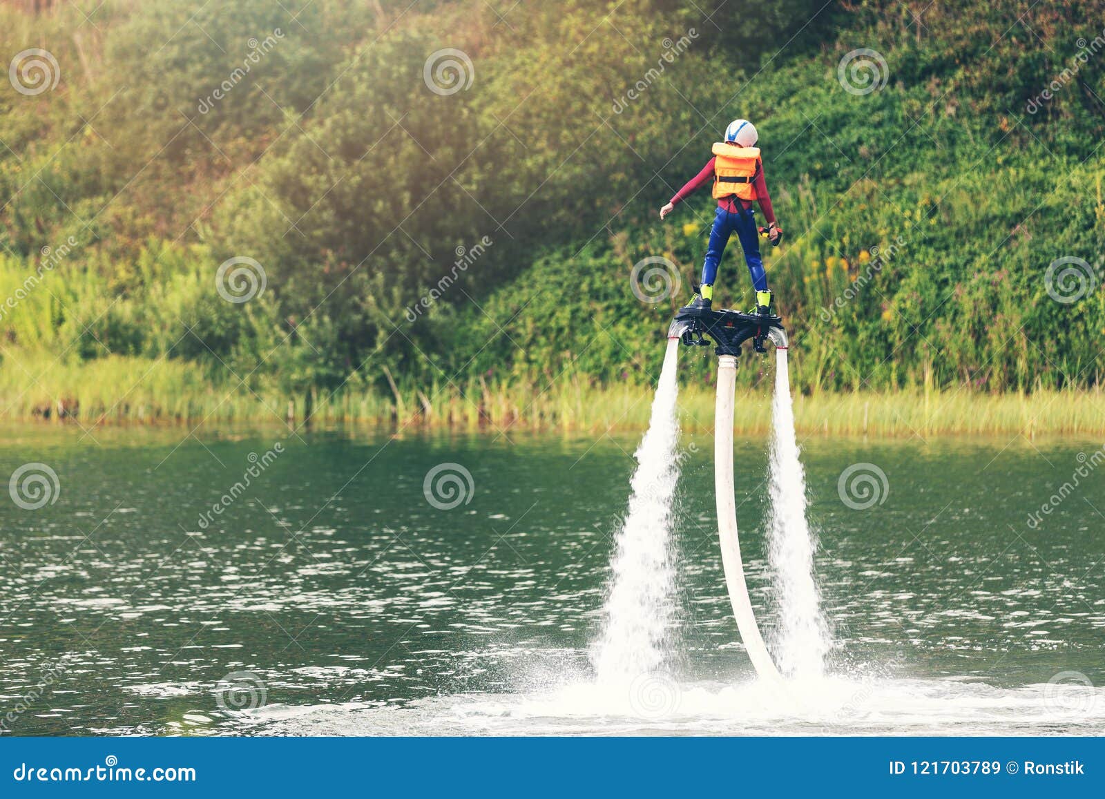 Child on Flyboard Hover in the Air Editorial Stock Image - Image of ...
