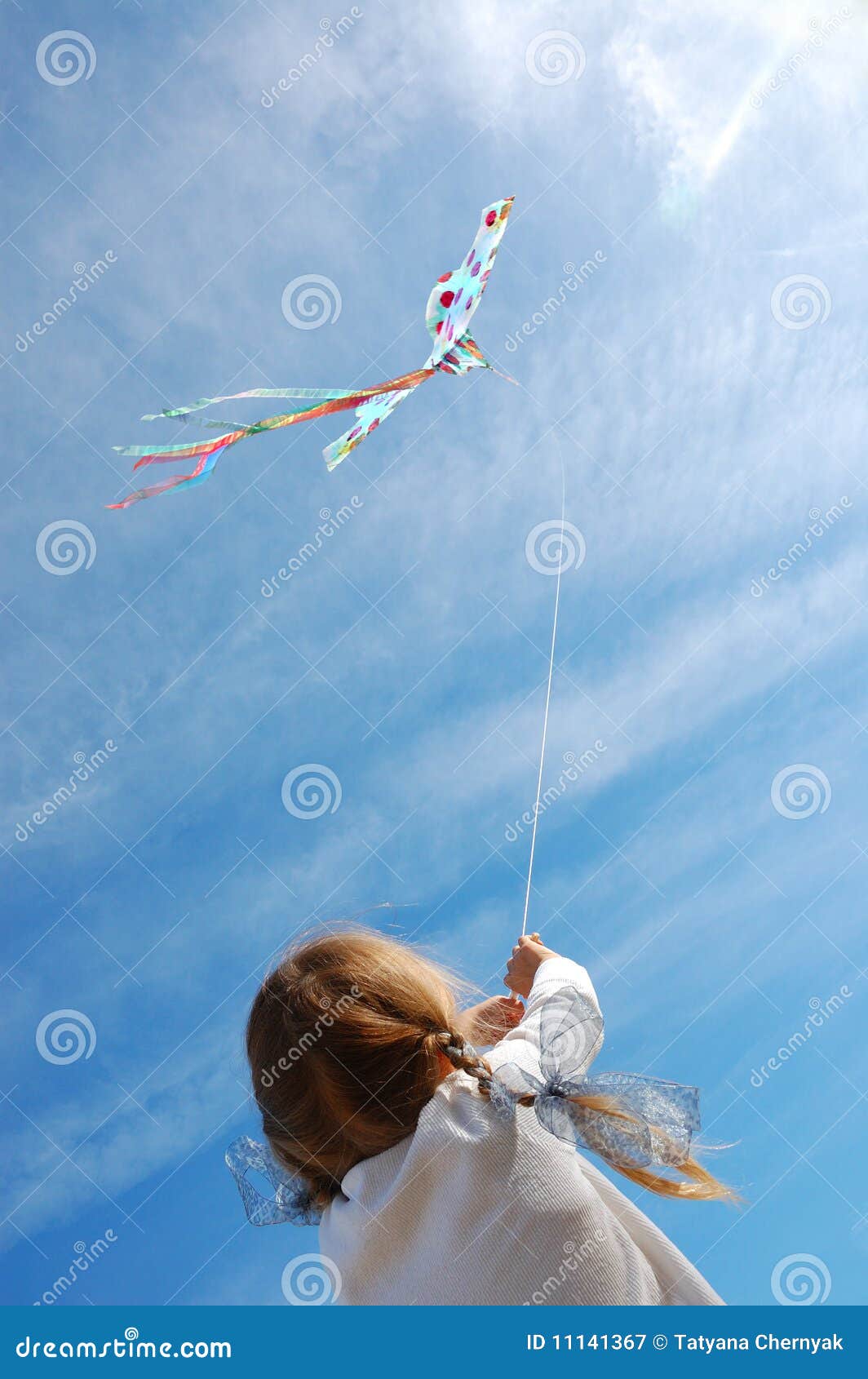 Child flying a kite stock image. Image of games, elementary - 11141367
