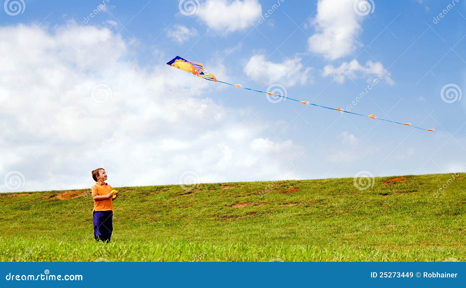 Child flying kite stock image. Image of playing, laughing - 25273449