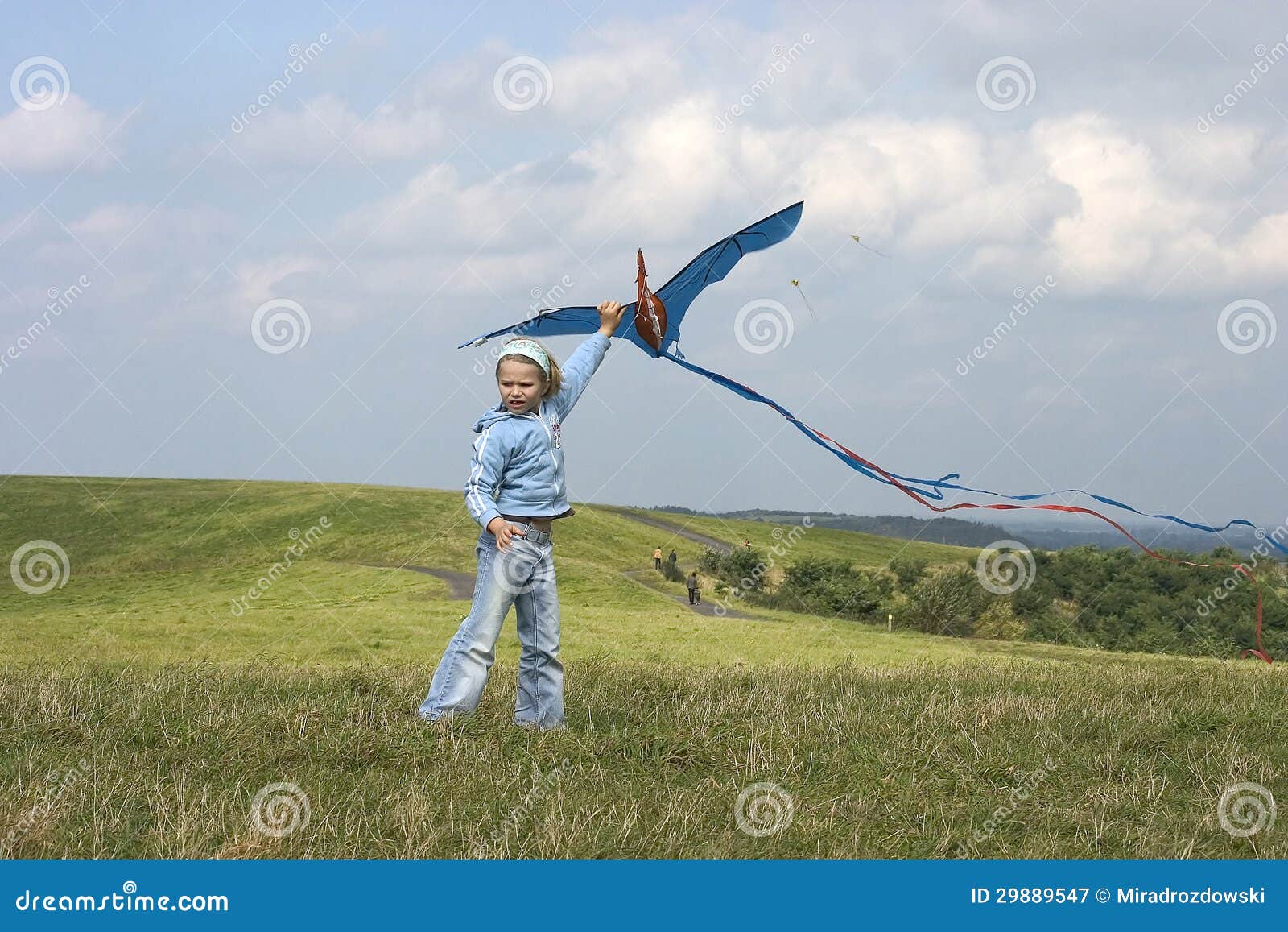 Child flying kite stock image. Image of girl, aerial - 29889547