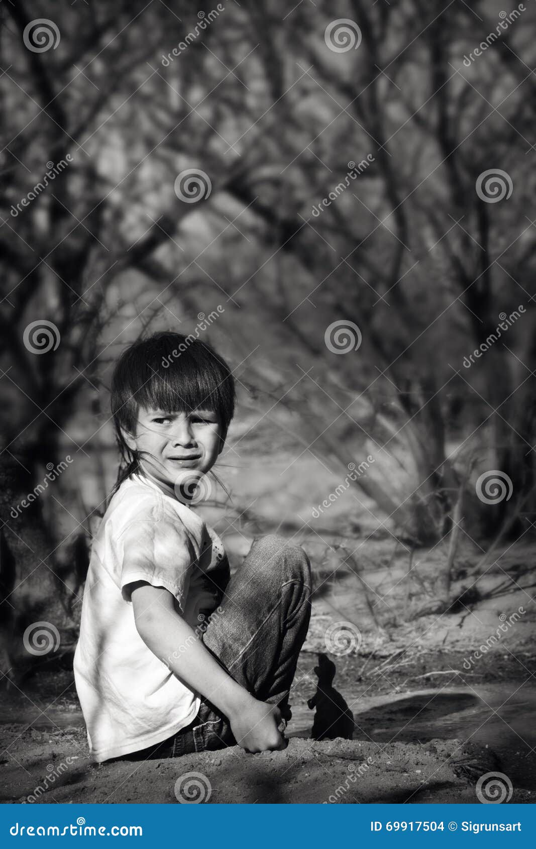 Child and the forest stock photo. Image of look, trees - 69917504