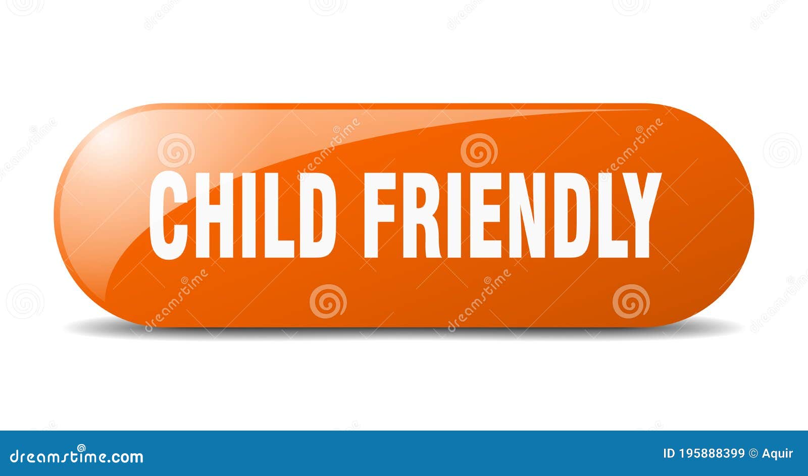 Child Friendly Button. Sticker. Banner. Rounded Glass Sign Stock Vector ...