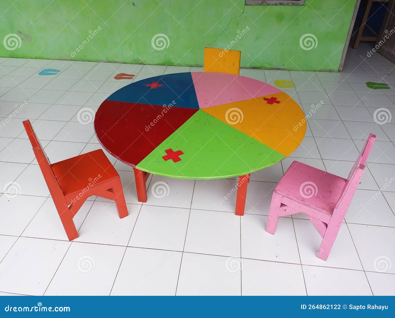 Child friendly round table stock photo. Image of play - 264862122