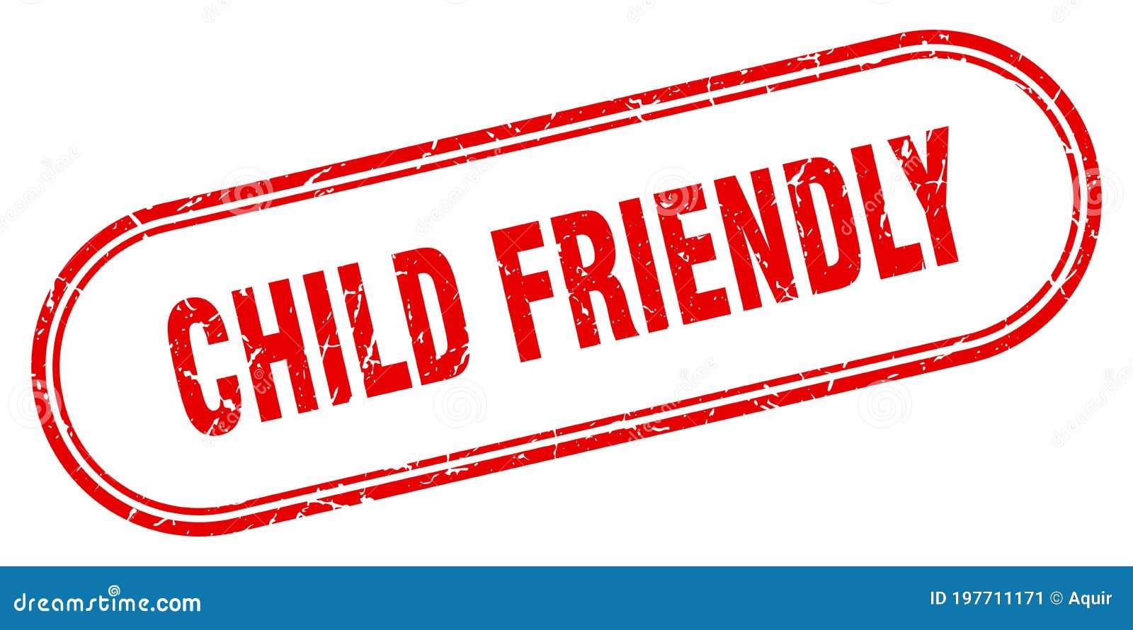 Child Friendly Stamp. Rounded Grunge Textured Sign. Label Stock Vector ...