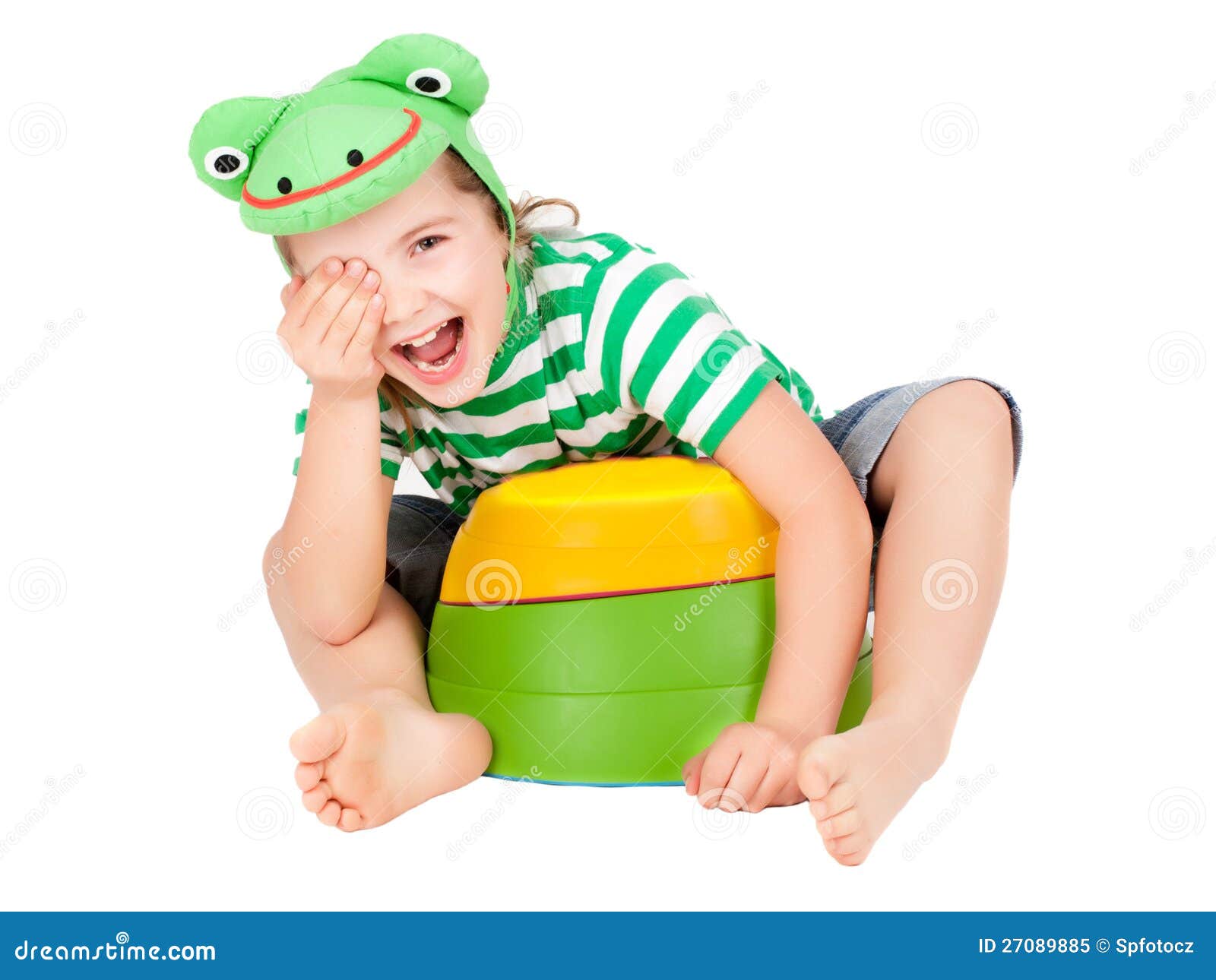 Child frog stock image. Image of person, childhood, happy - 27089885