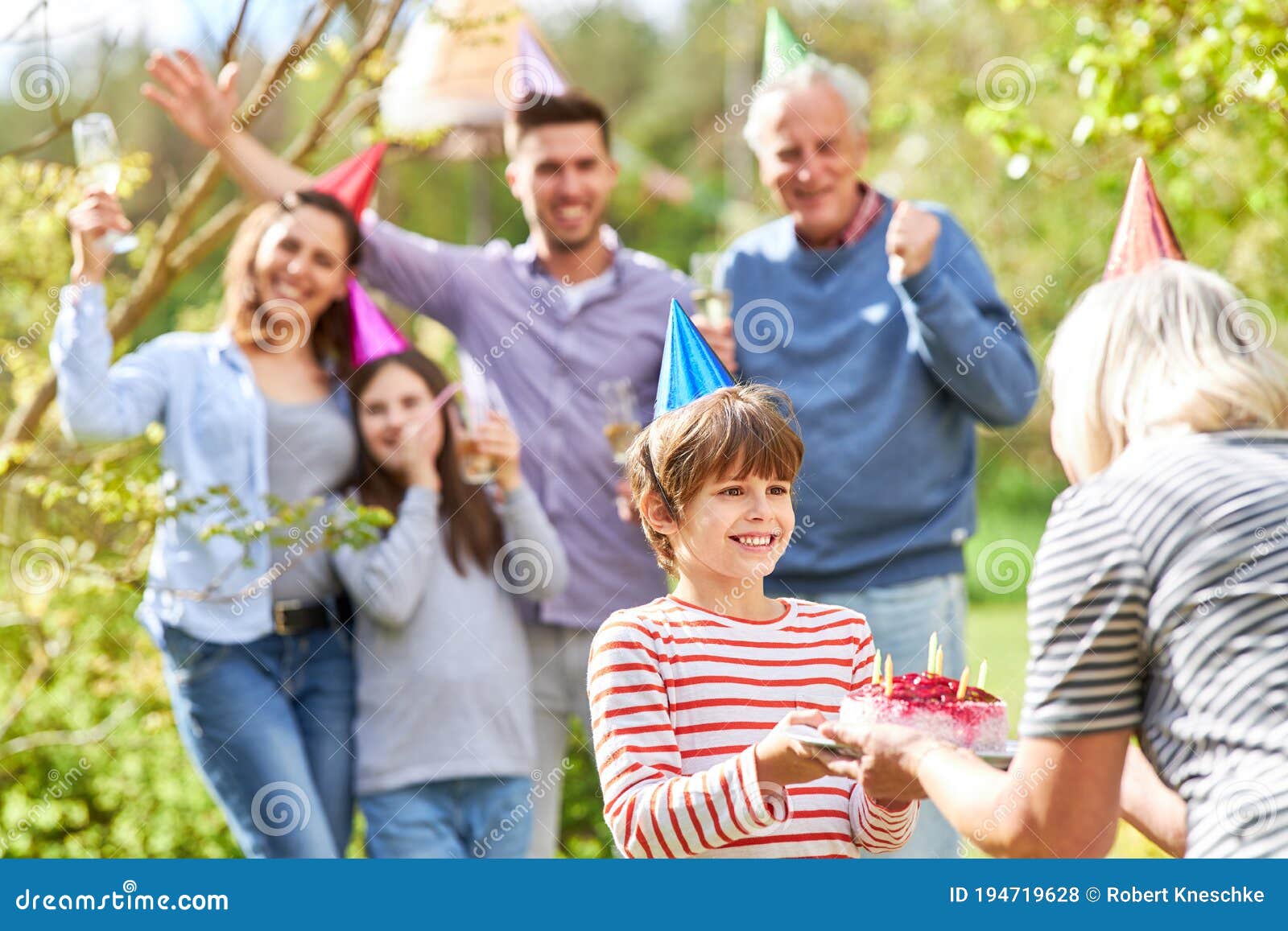 Child Gets a Cake for His Birthday Stock Photo - Image of girl, child ...
