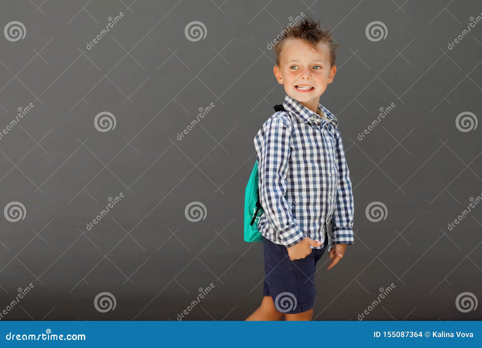 A Child Getting Ready for School. Stock Photo - Image of backpack ...