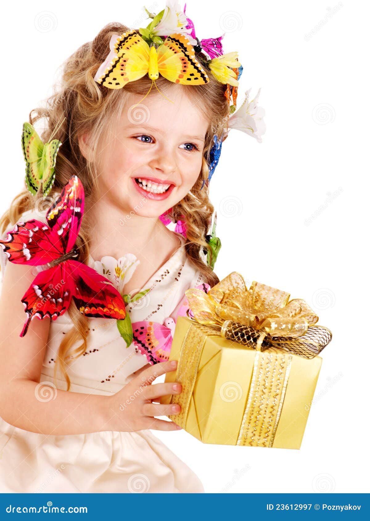 Child with gift box. stock image. Image of beautiful - 23612997