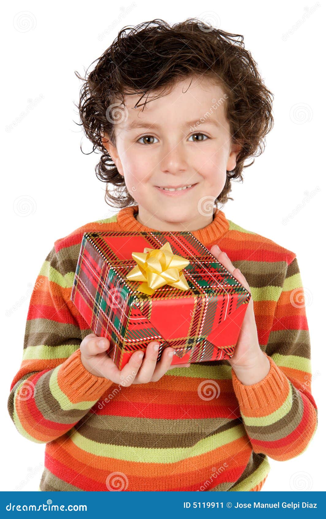 Child with a gift box stock image. Image of anniversary - 5119911