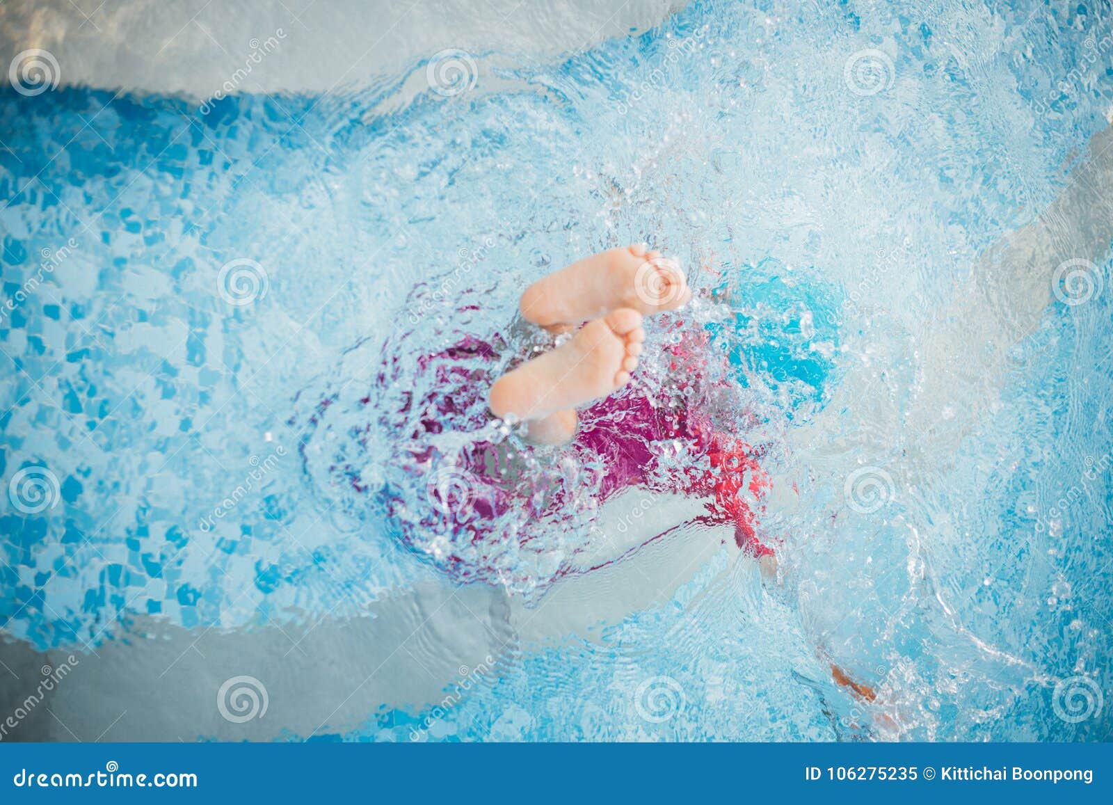 Child Girl Drowning in Pool Stock Image - Image of assistance, problem ...