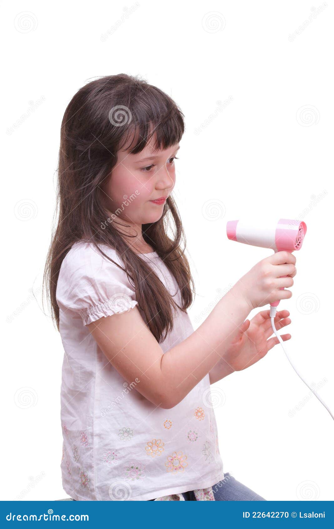 Child girl drying hair stock photo. Image of white, sweet - 22642270