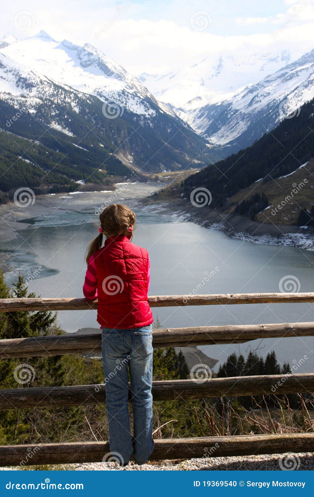 Child Girl Looking At The Mountains Stock Photo - Image of outdoor ...