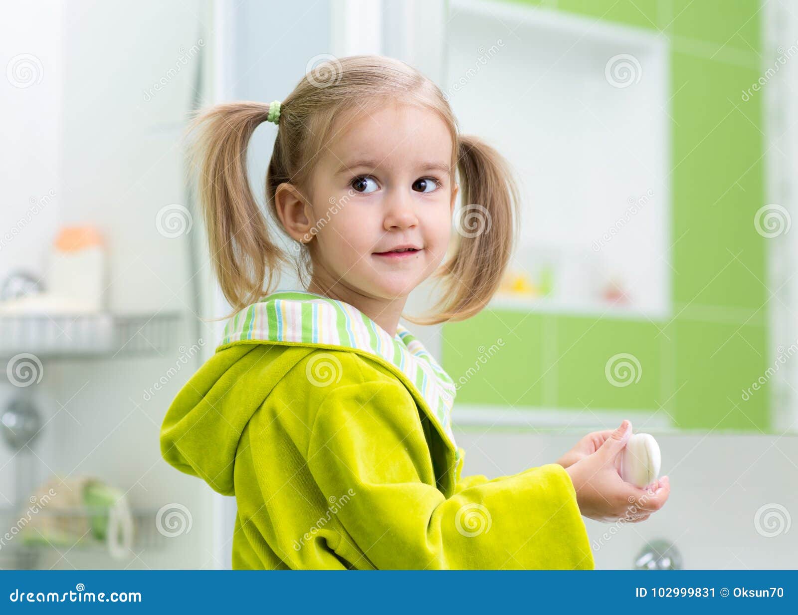 Child Girl Washing Her Hands Protecting from Germs Stock Image - Image ...
