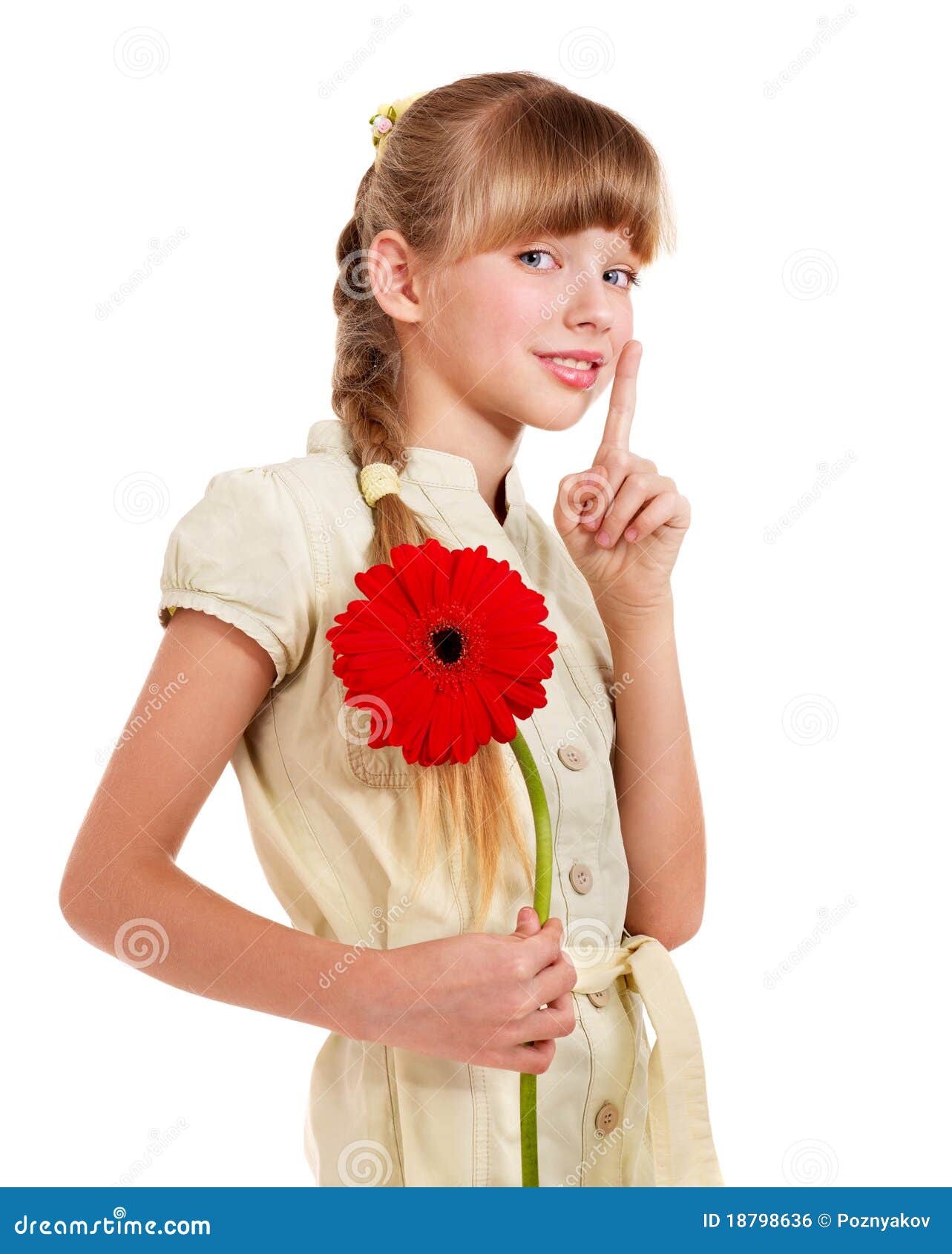 Child giving flower. stock photo. Image of glamour, person - 18798636