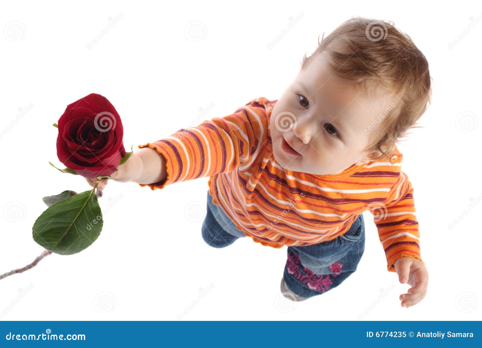 Cute Baby Photos With Red Roses