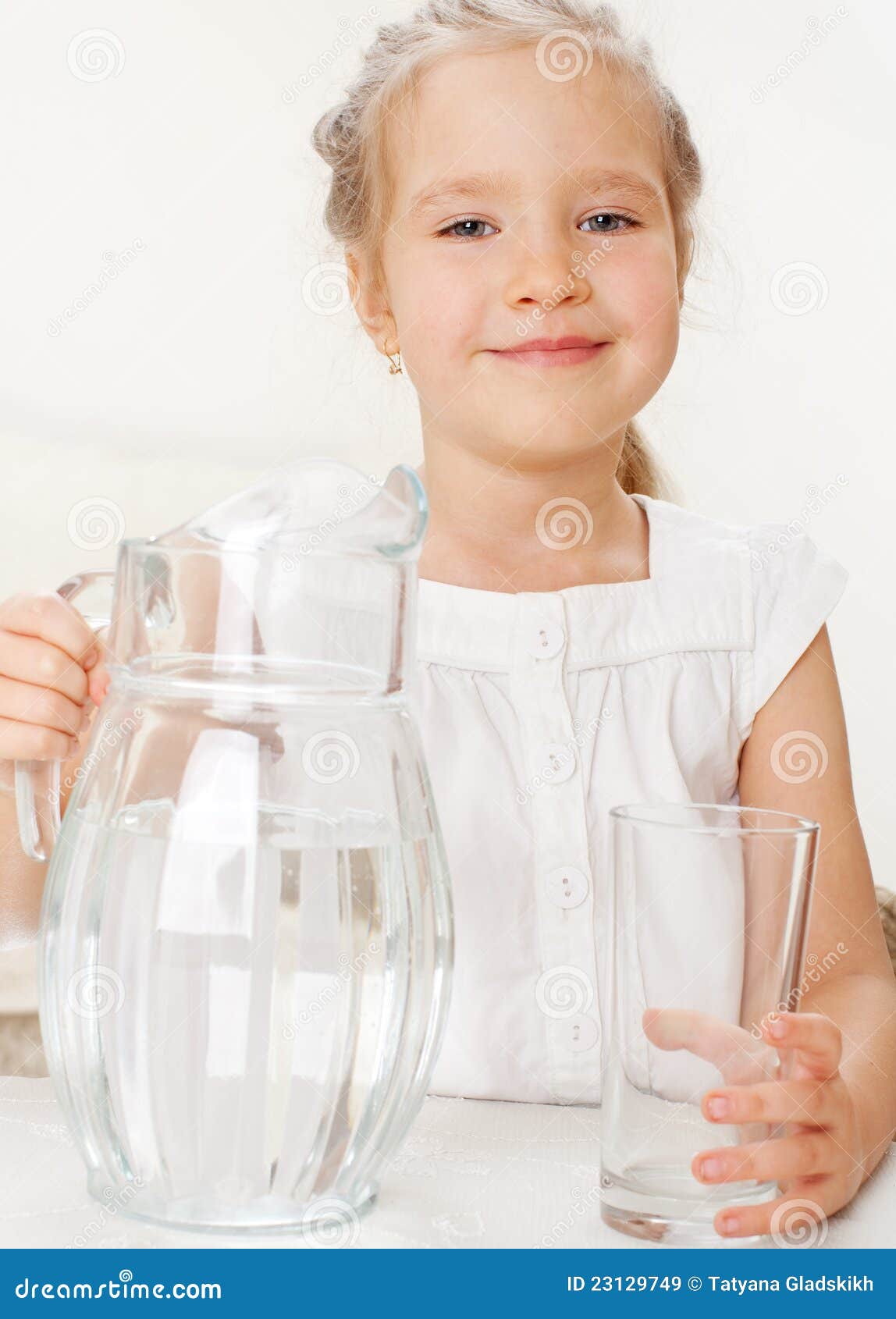 Child with Glass Pitcher Water Stock Image - Image of drink, drinking ...