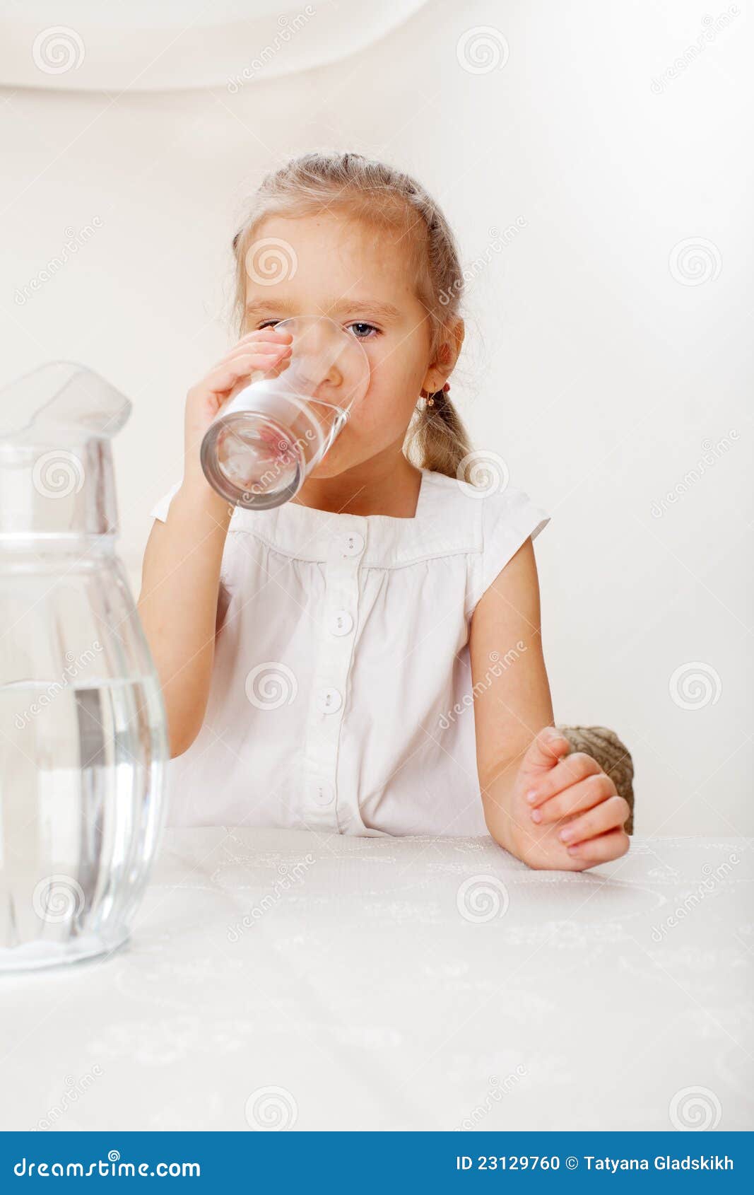 Child with Glass Pitcher Water Stock Photo - Image of little, water ...
