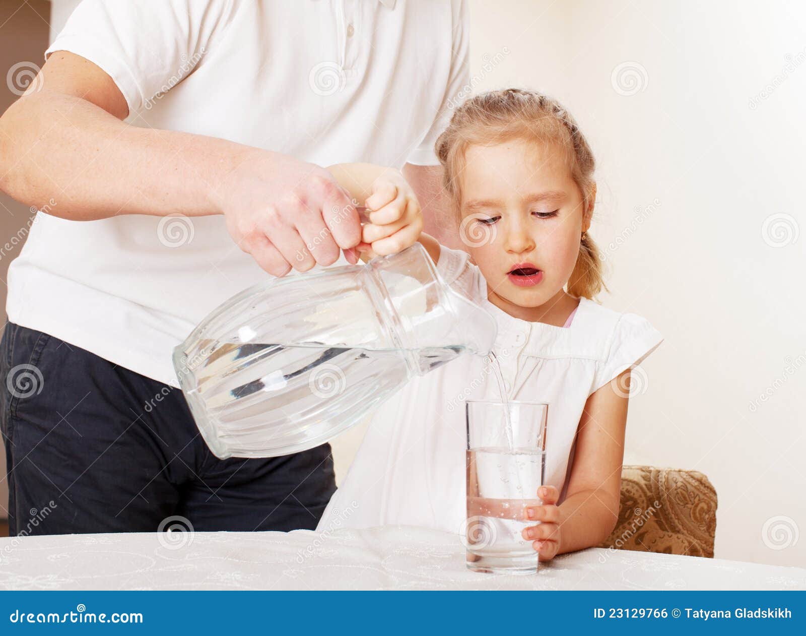 Child with Glass Pitcher Water Stock Photo - Image of cheerful, carafe ...